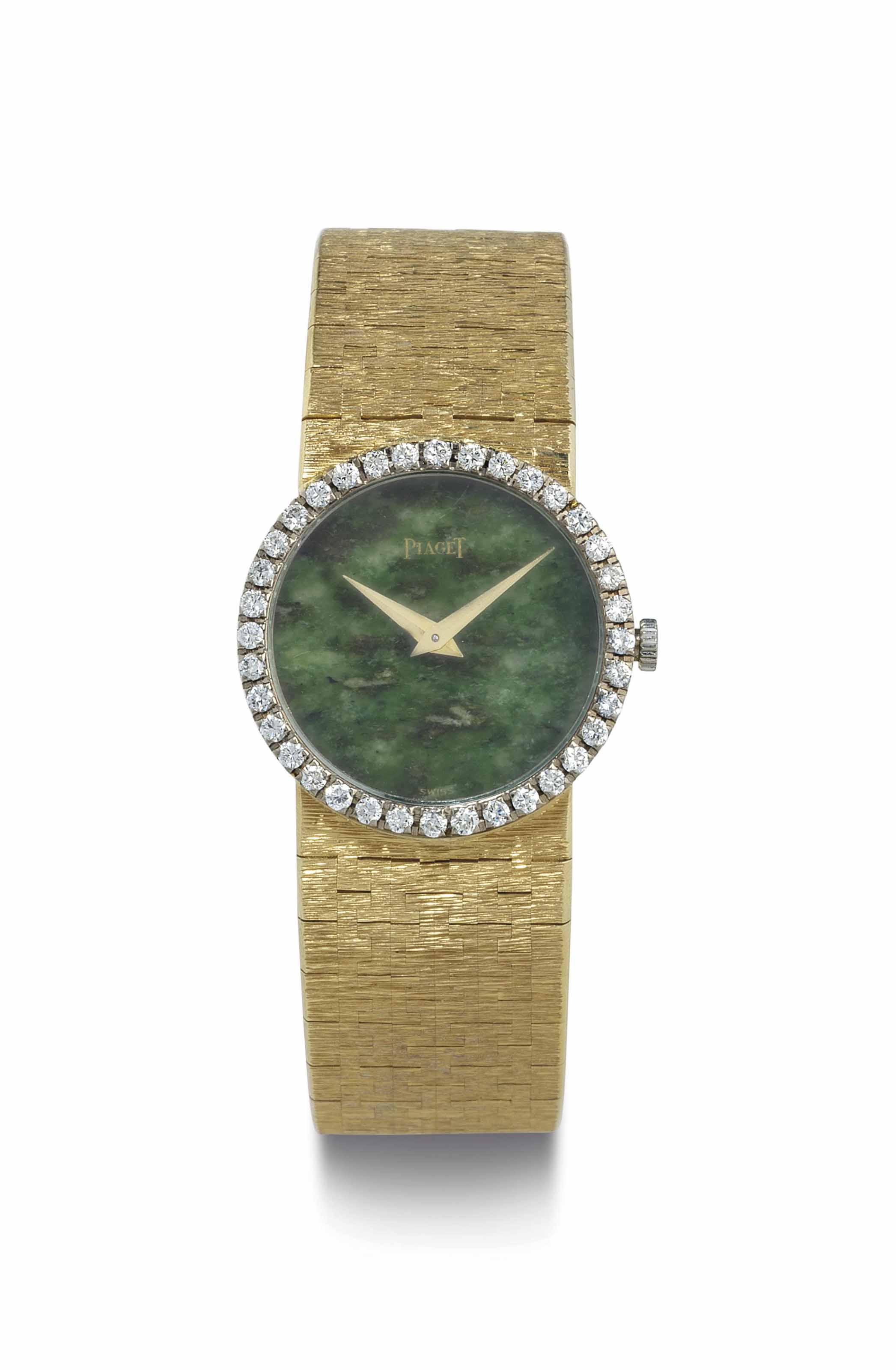 Piaget. A Lady's Fine 18k Gold and Diamond-Set Bracelet Watch with ...