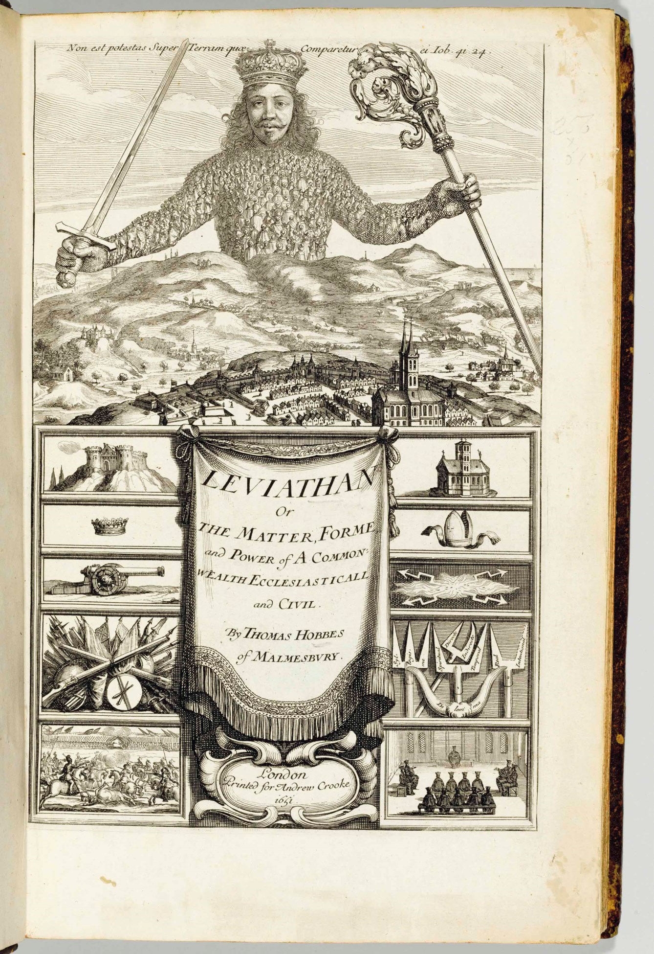 HOBBES, Thomas (1588-1679). Leviathan, or The Matter, Forme, & Power of ...