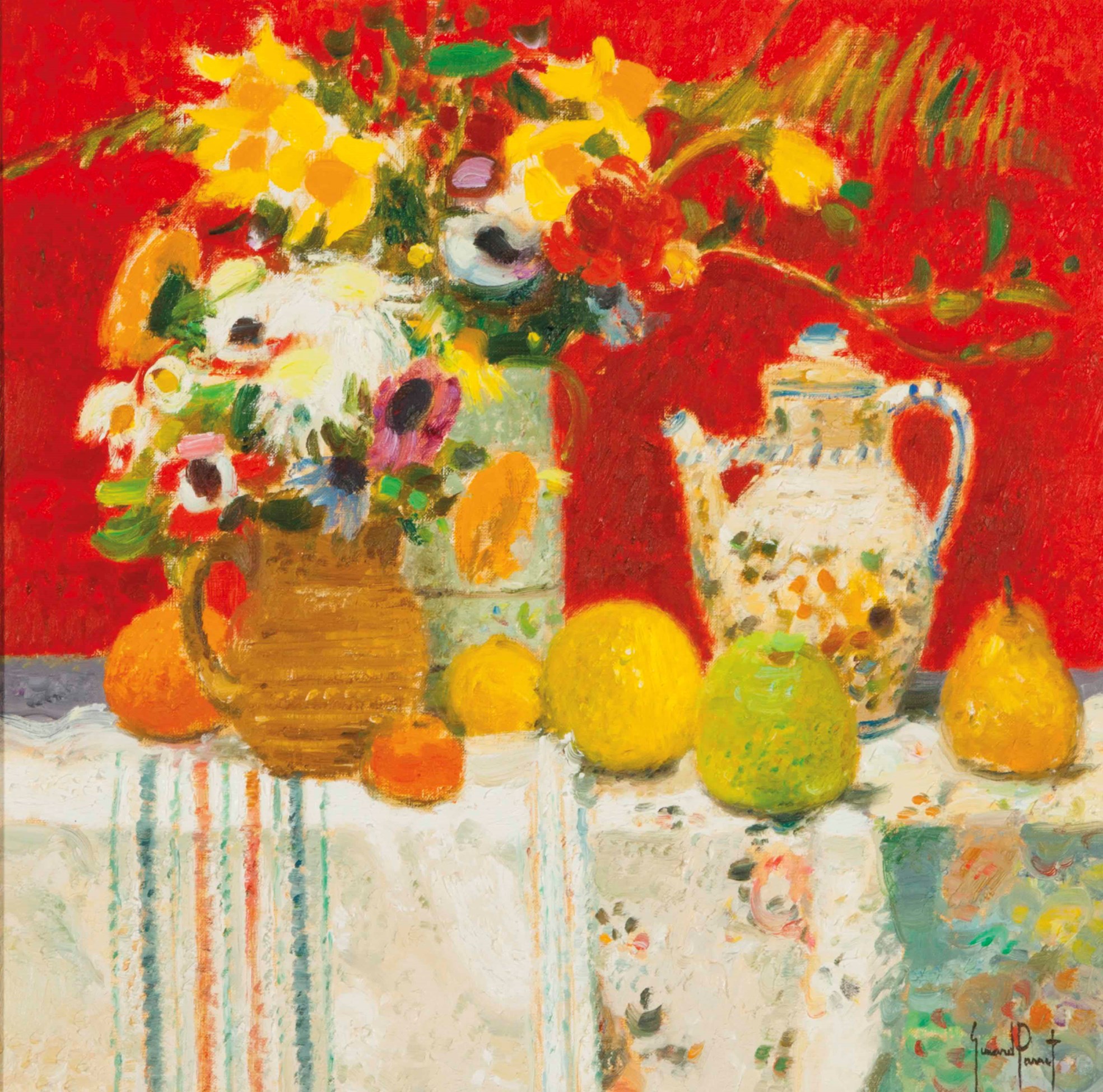 Gérard Passet (French, b. 1936), Fleurs à la théière | Christie's