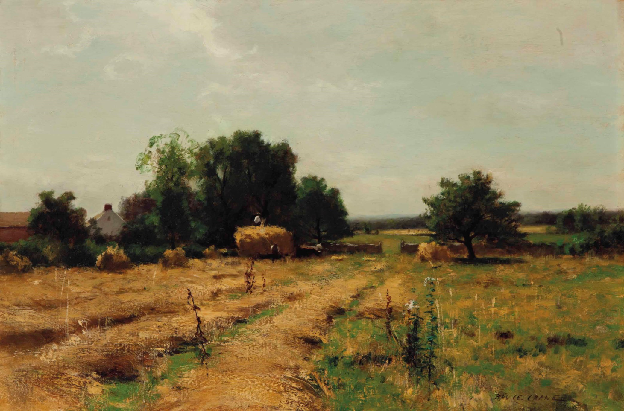 Robert Bruce Crane (American, 1857-1937), Summer landscape with figures ...