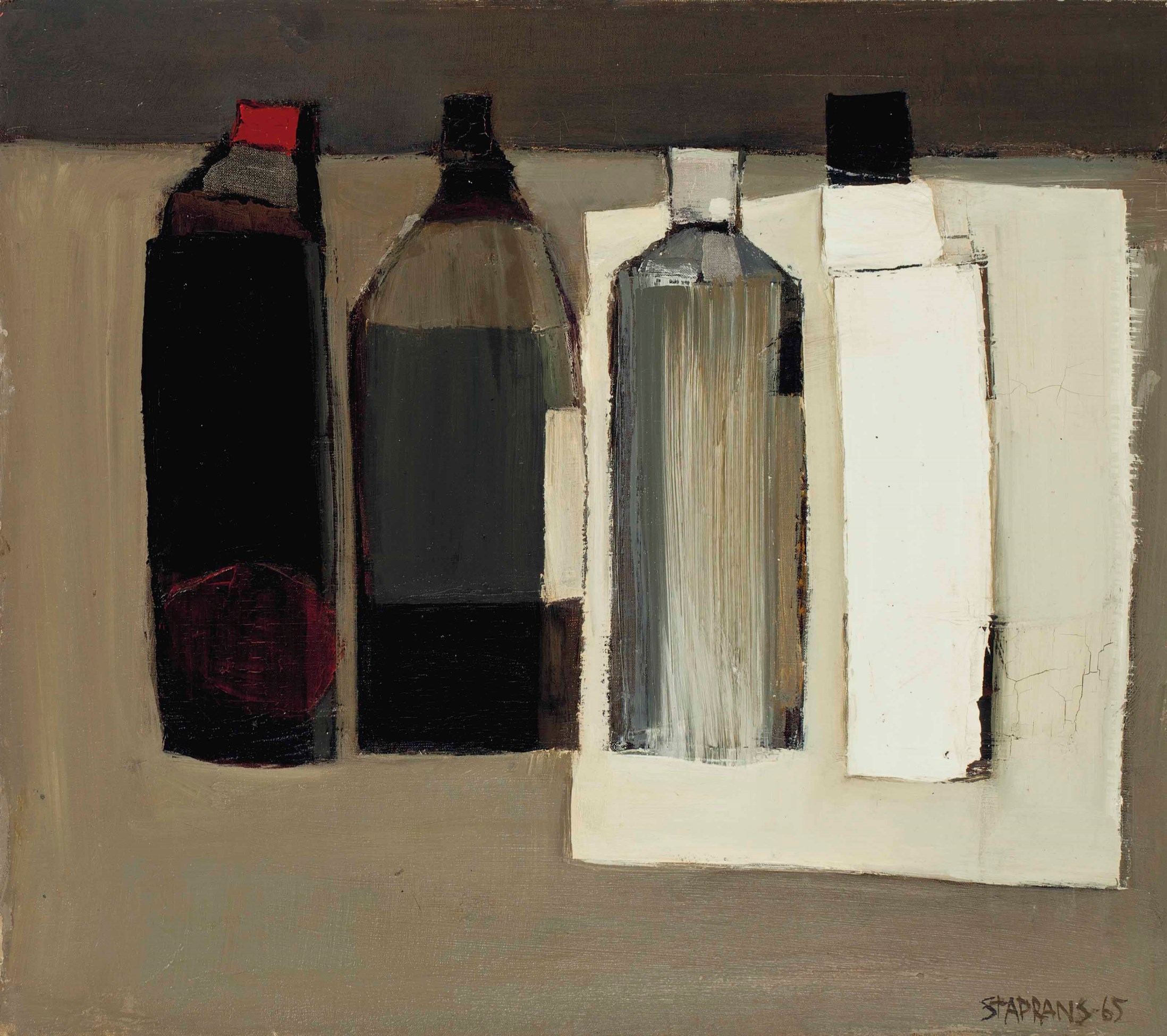 Raimonds Staprans (b.1926) , Still Life With Bottles | Christie's