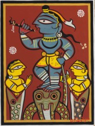 JAMINI ROY 1887 1972 Untitled Krishna Dancing On The Serpent