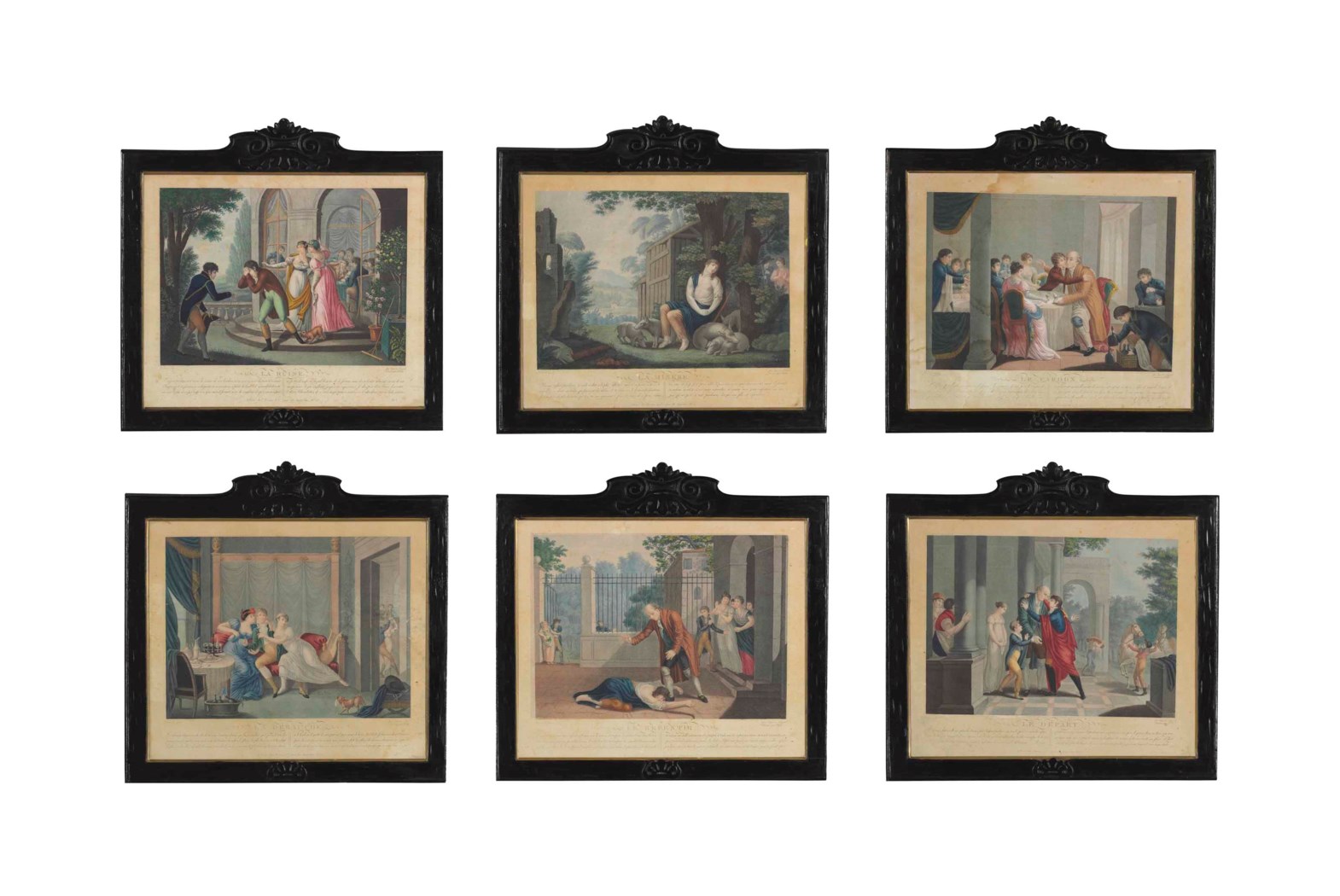 AUGUSTIN LEGRAND AND DUTHE (LATE 18TH CENTURY), Six humorous French ...
