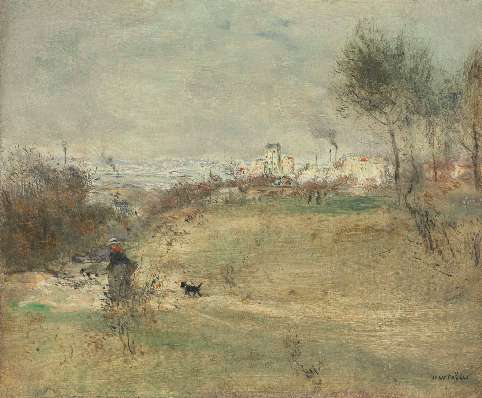 Jean-François Raffaëlli (French, 1850-1924), Promenade dans la banlieue ...