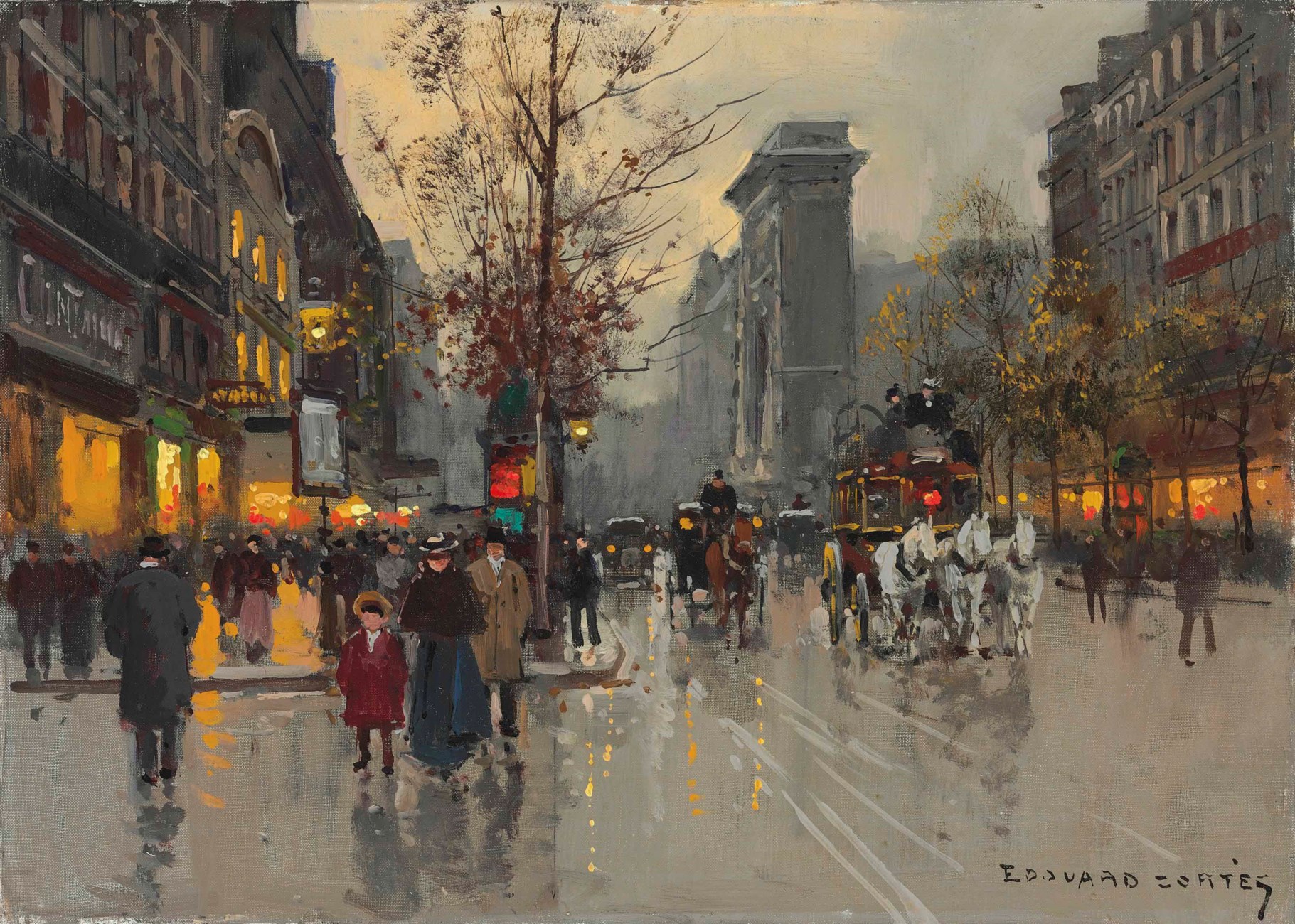 Edouard Léon Cortès (French, 1882-1969), La porte Saint-Denis, Paris ...