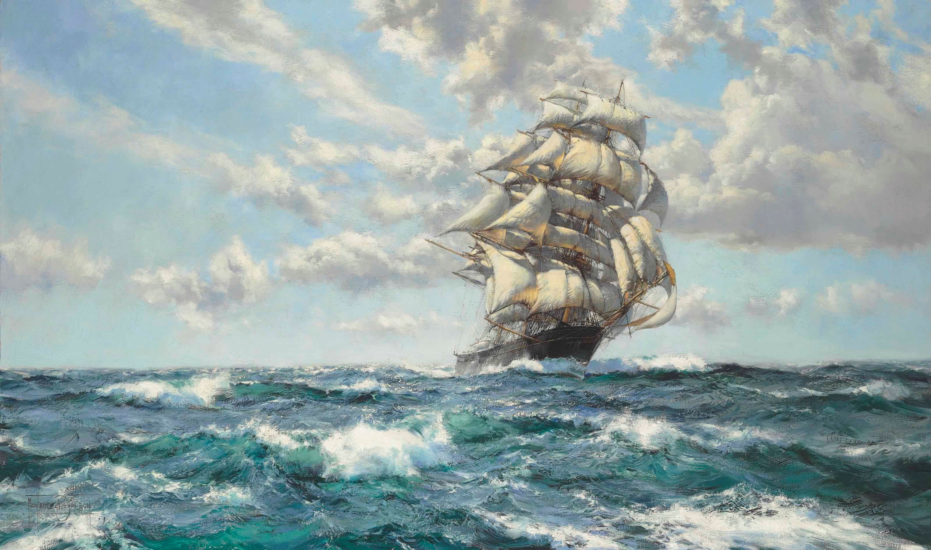 Montague Dawson, F.R.S.A., R.S.M.A. (British, 1895-1973), Stunsails ...