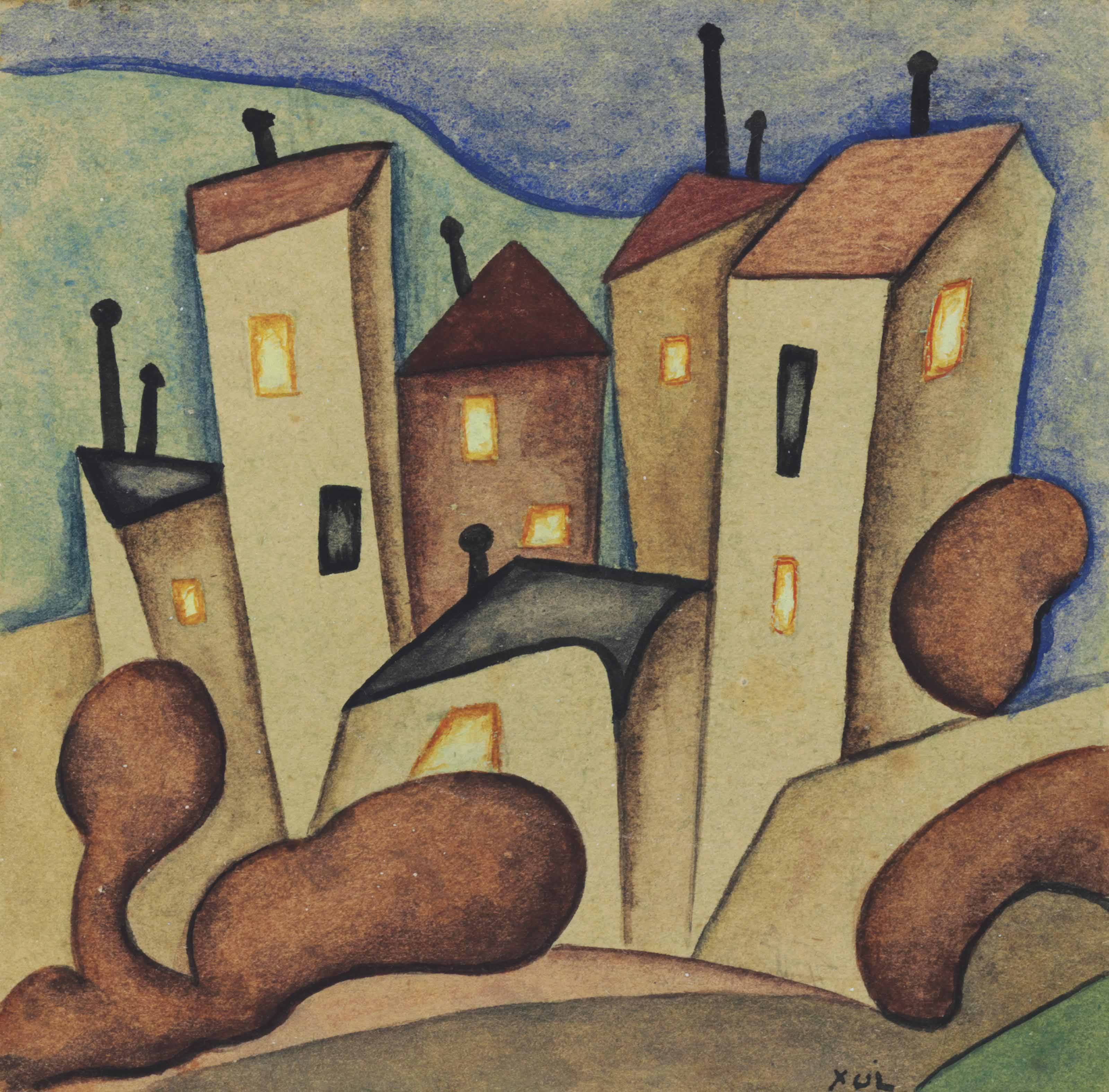 Alejandro Xul Solar (Argentinian 1887-1963) , Siete casas | Christie's