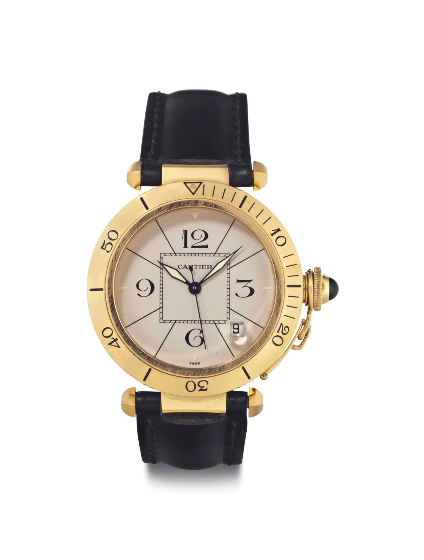 Cartier. An 18k Gold Automatic Wristwatch With Date, SIGNED CARTIER ...