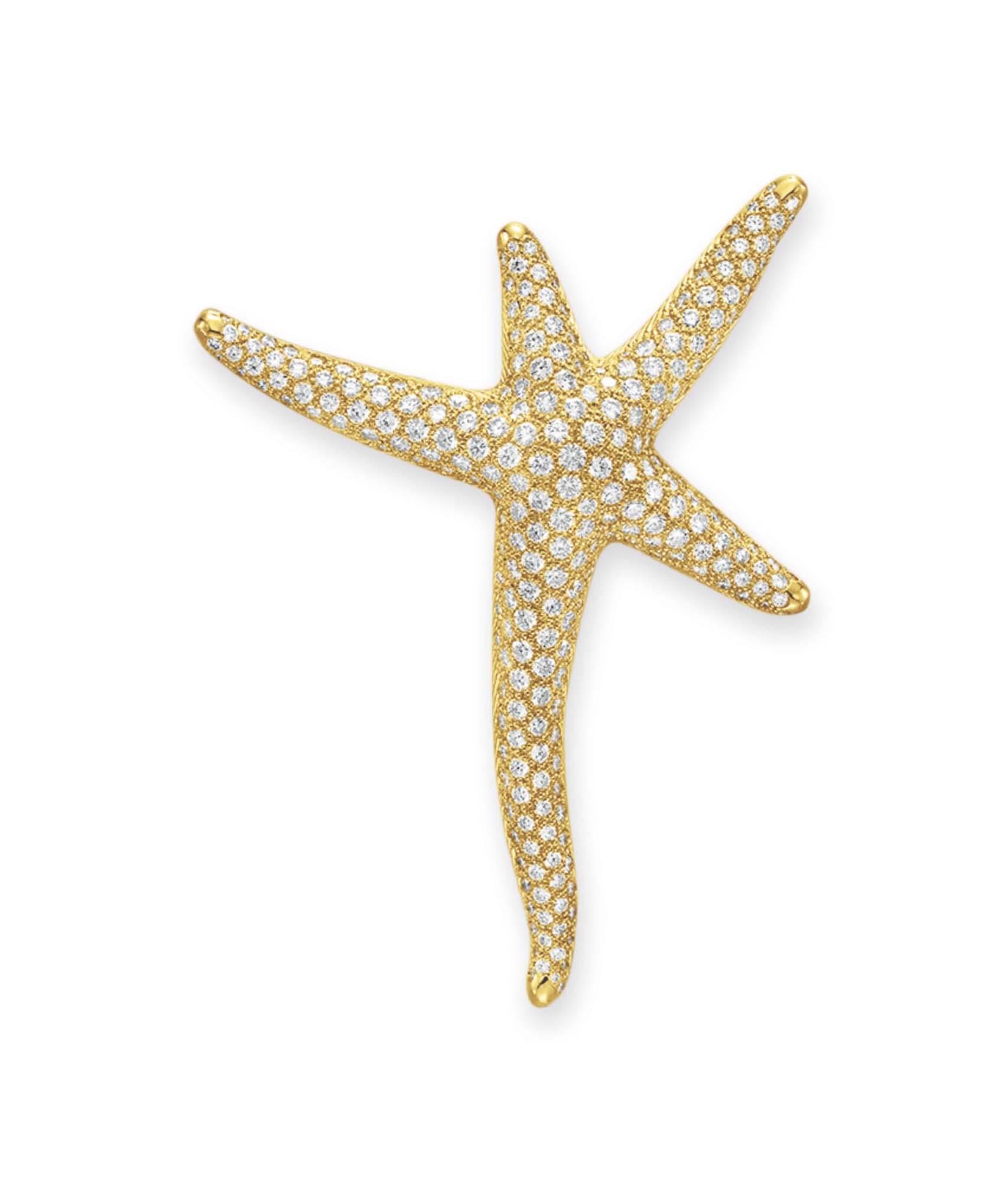 A DIAMOND AND GOLD STARFISH BROOCH, BY ELSA PERETTI, TIFFANY & CO.