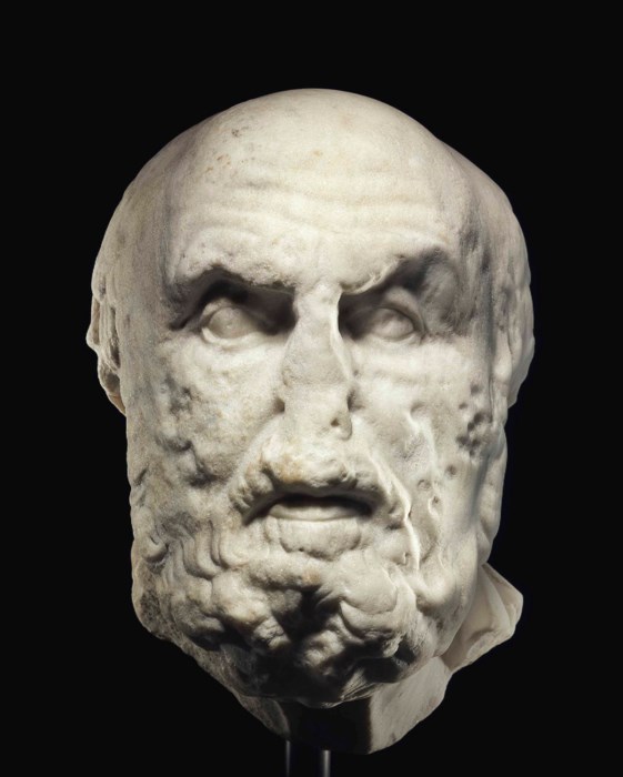 A ROMAN MARBLE PORTRAIT HEAD OF CHRYSIPPOS