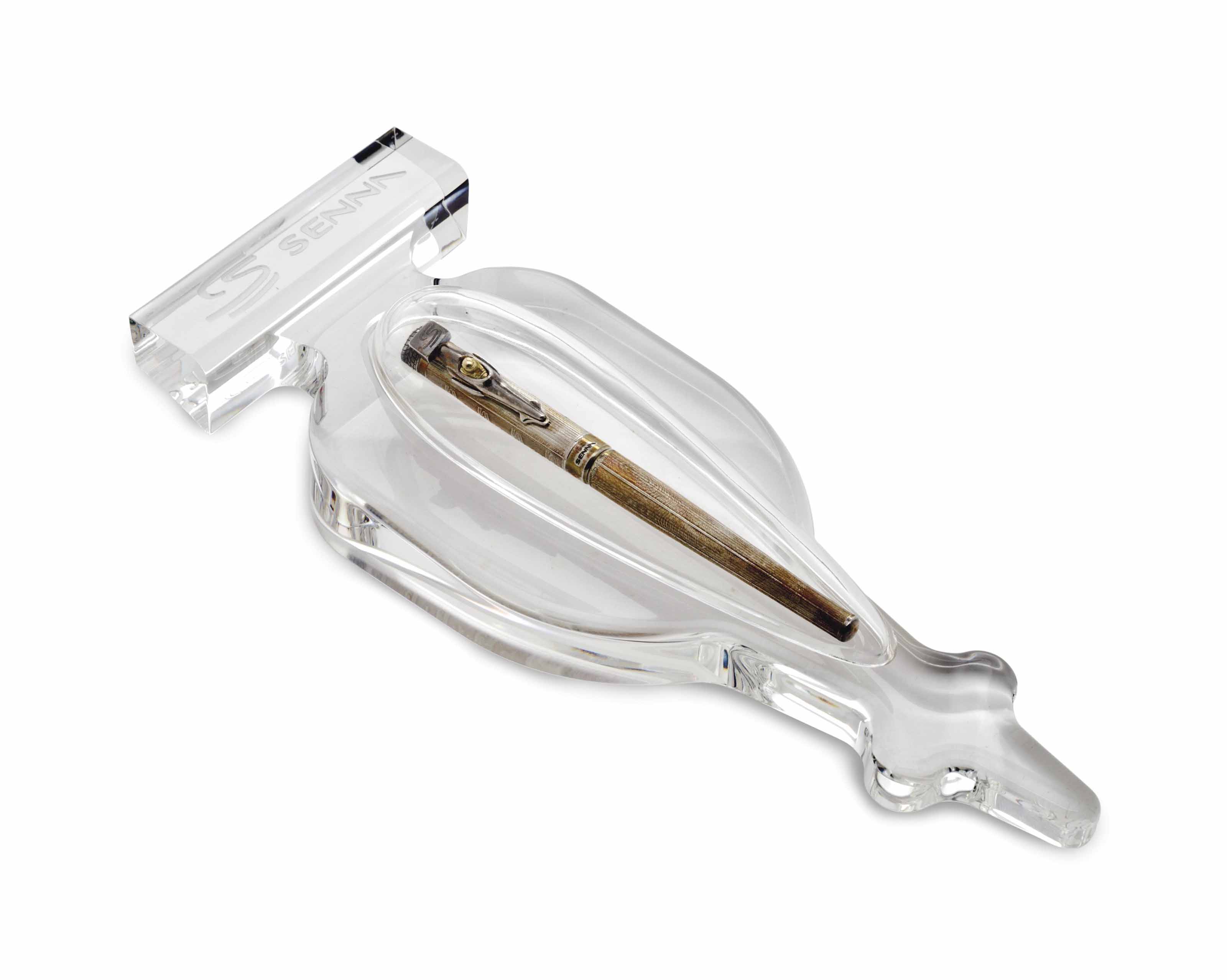 A MONTEGRAPPA STERLING SILVER 'TRIBUTE TO AYRTON SENNA' FOUNTAIN PEN