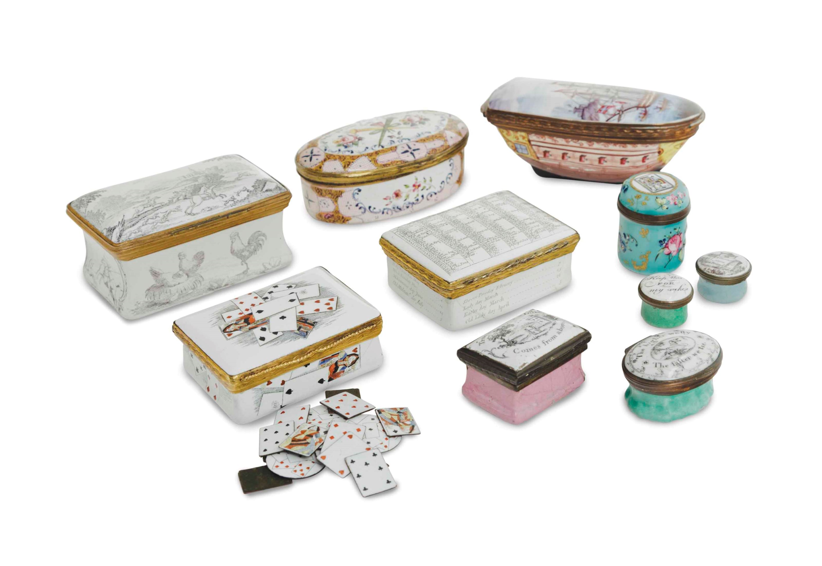 TEN ENGLISH ENAMEL BOXES,, 18TH/19TH CENTURY, | Christie's