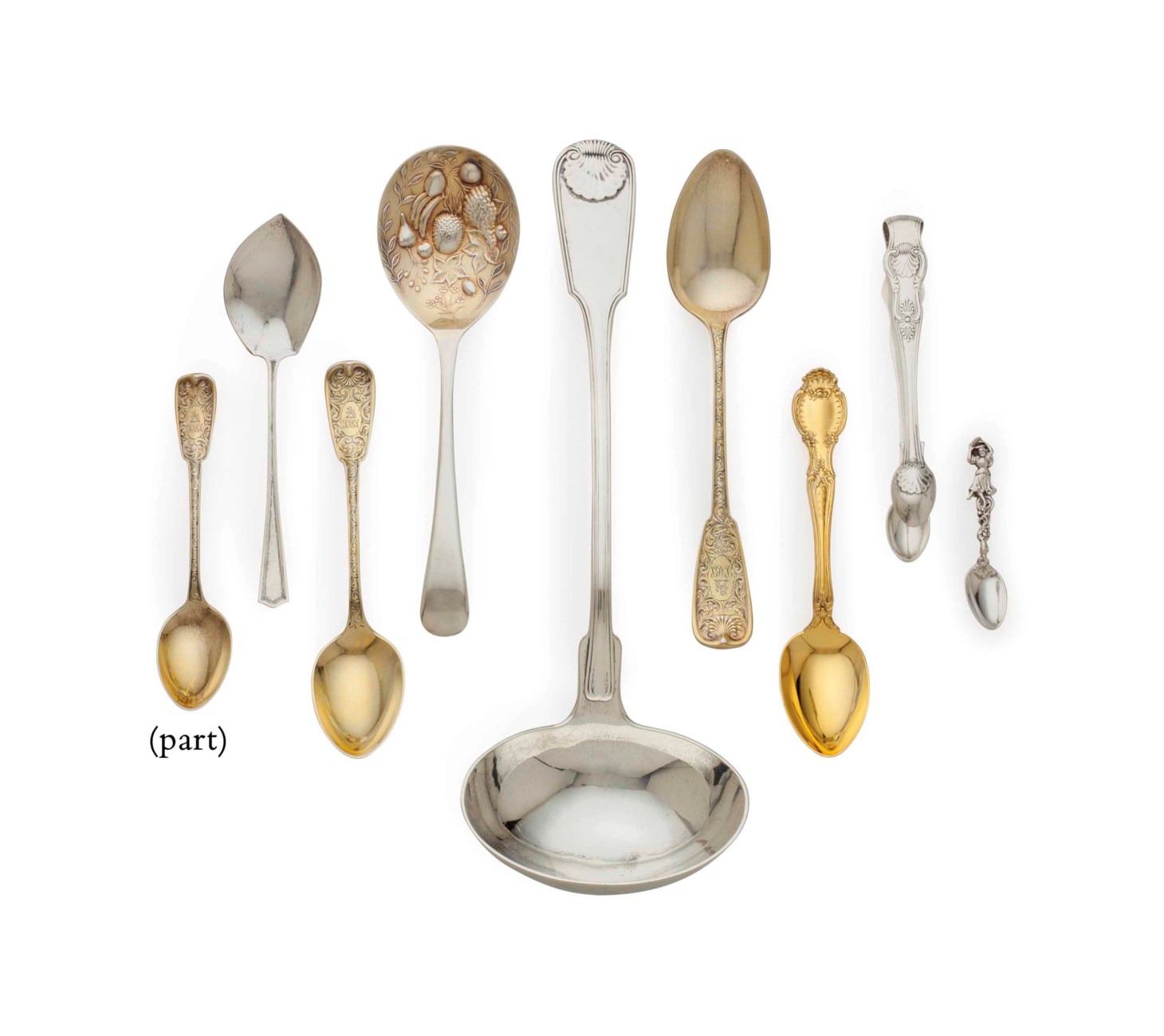 A GROUP OF TIFFANY SILVER FLATWARE , EACH MARK OF TIFFANY, 19TH-20TH ...