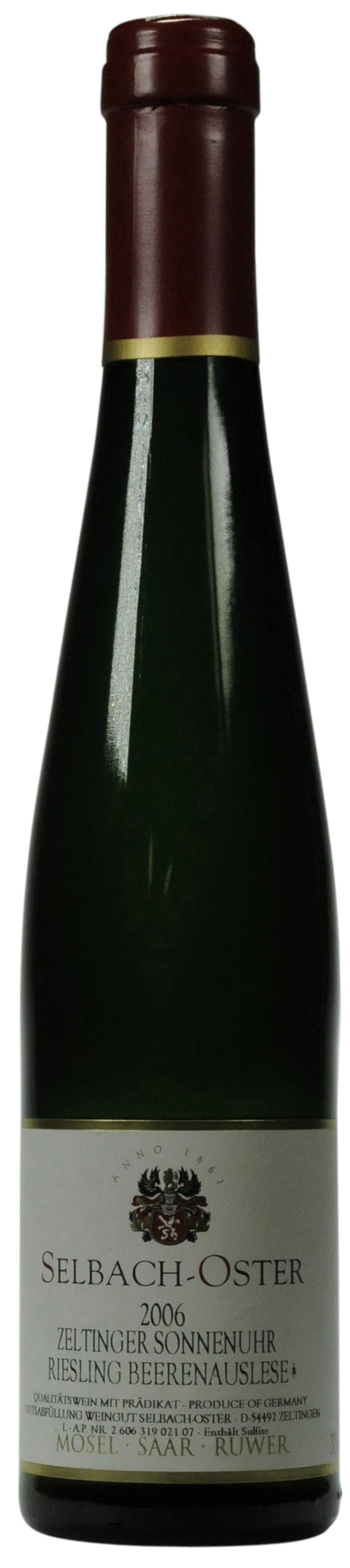 Selback-Oster Riesling Beerenauslese Zeltinger Schlossberg 2006, Mosel ...