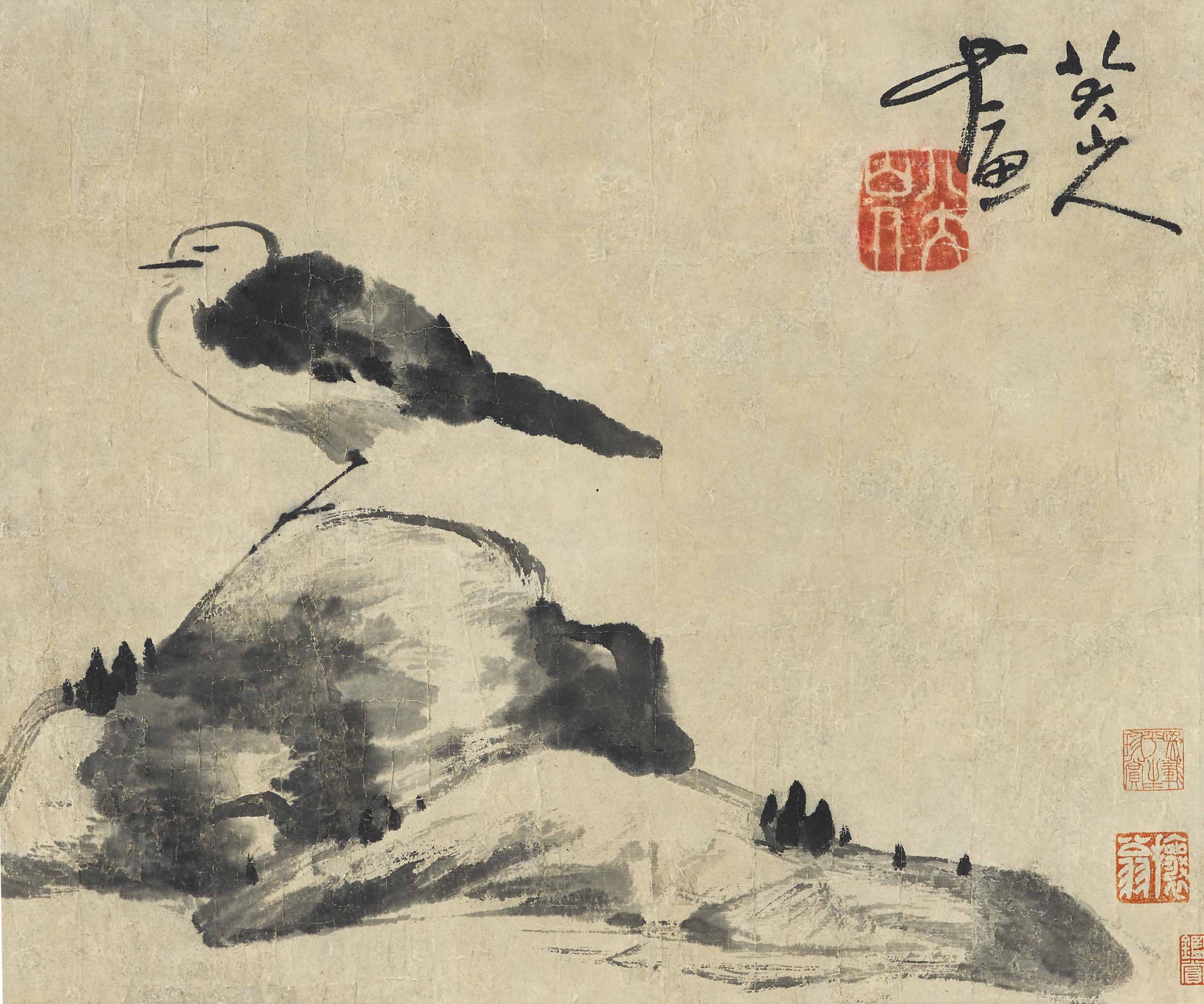 BADA SHANREN (ZHU DA, 1626-1705) , BIRD AND ROCK | Christie's