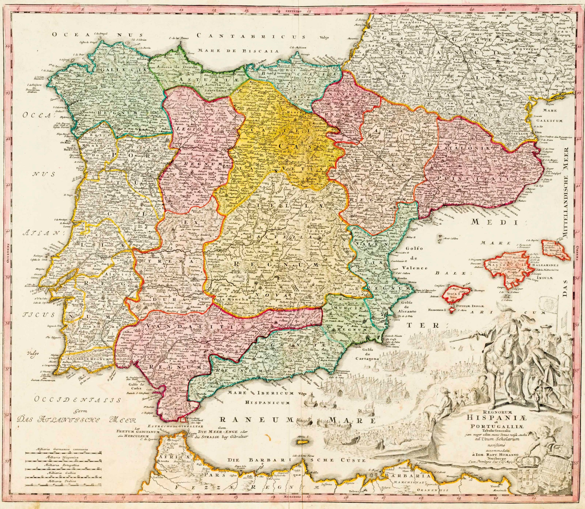 [SPAIN]. A group of 23 engraved maps of Spain, each image approximately ...