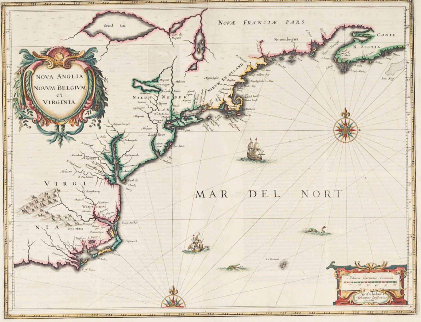 JANSSON, Jan (1588-1664). Nova Anglia Nouvm Belgium et Virginia ...