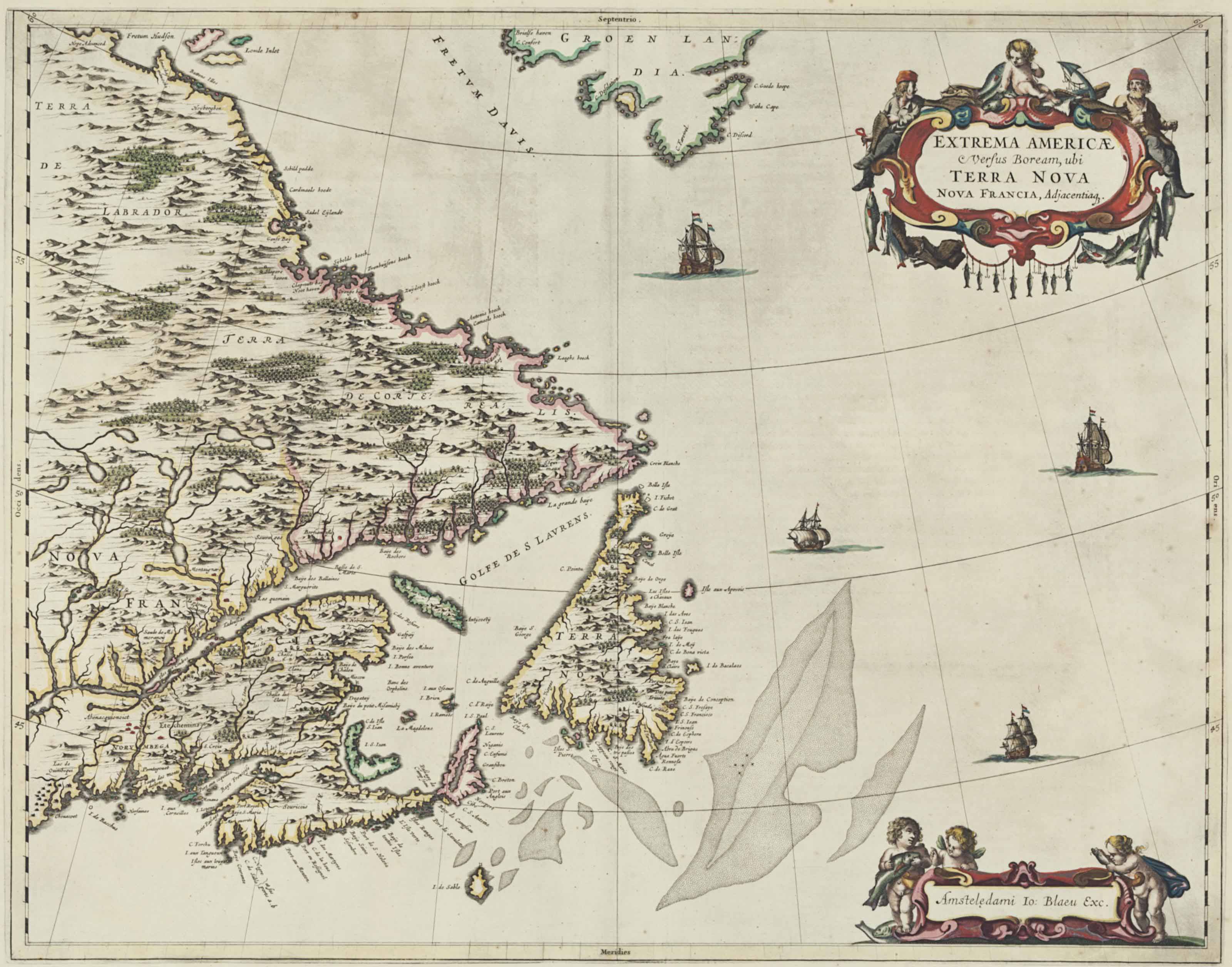 BLAEU, Willem (1571-1638) and Jan (1596-1673). Extrema Americae, Versus Boream, ubi, Terra Nova ...