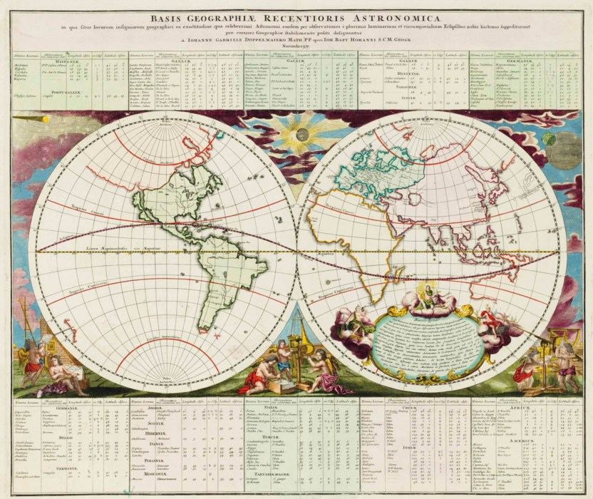 [WORLD]. A group of 5 world maps, comprising: -- DANCKWERTH, Caspar ...