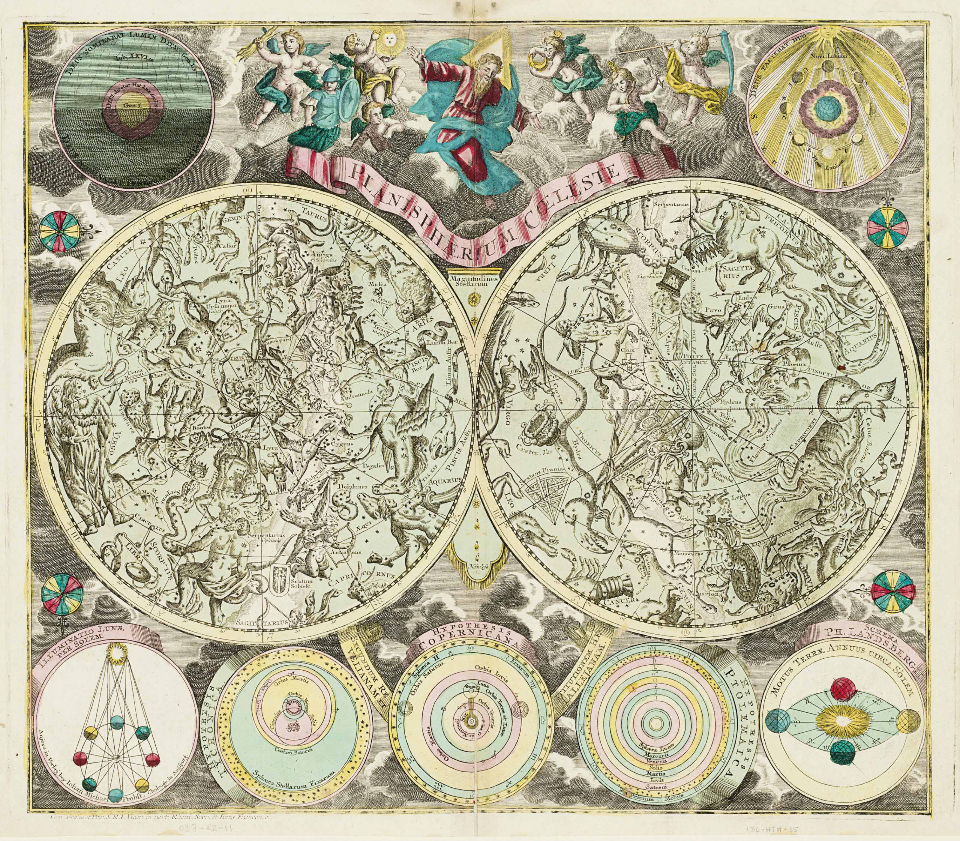 [CELESTIAL CHARTS]. PROBST, Johann Michael (d. 1809). Planisphaerium ...