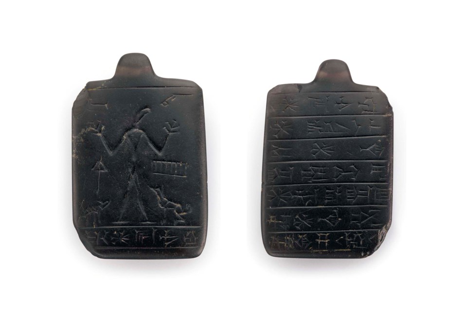 A NEO-ASSYRIAN OBSIDIAN LAMASHTU AMULET, CIRCA 8TH-7TH CENTURY B.C ...