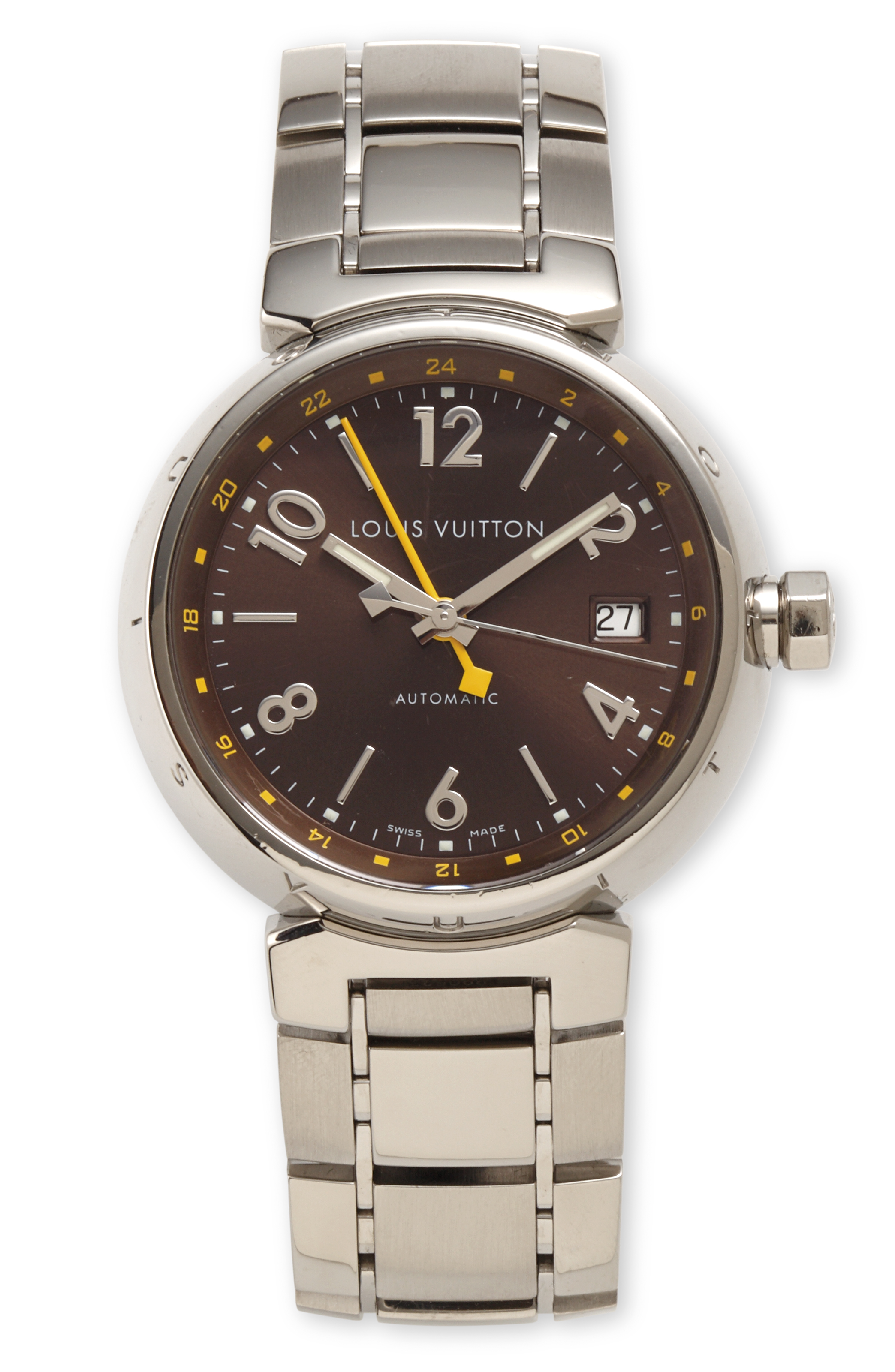 A STAINLESS STEEL TAMBOUR ESSENTIAL BRUN WATCH, LOUIS VUITTON | Christie’s