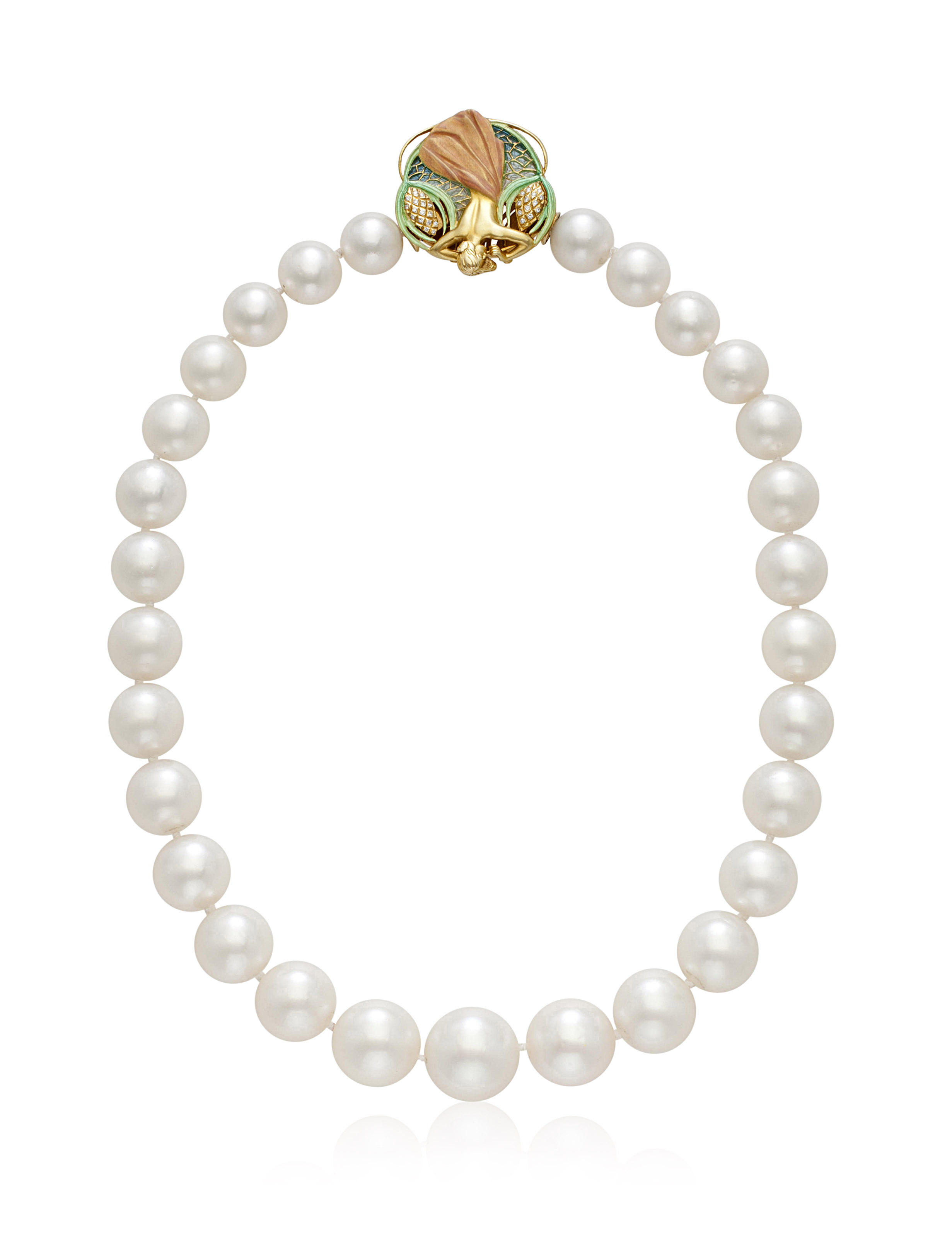 A SINGLE-STRAND CULTURED PEARL NECKLACE, | Christie’s