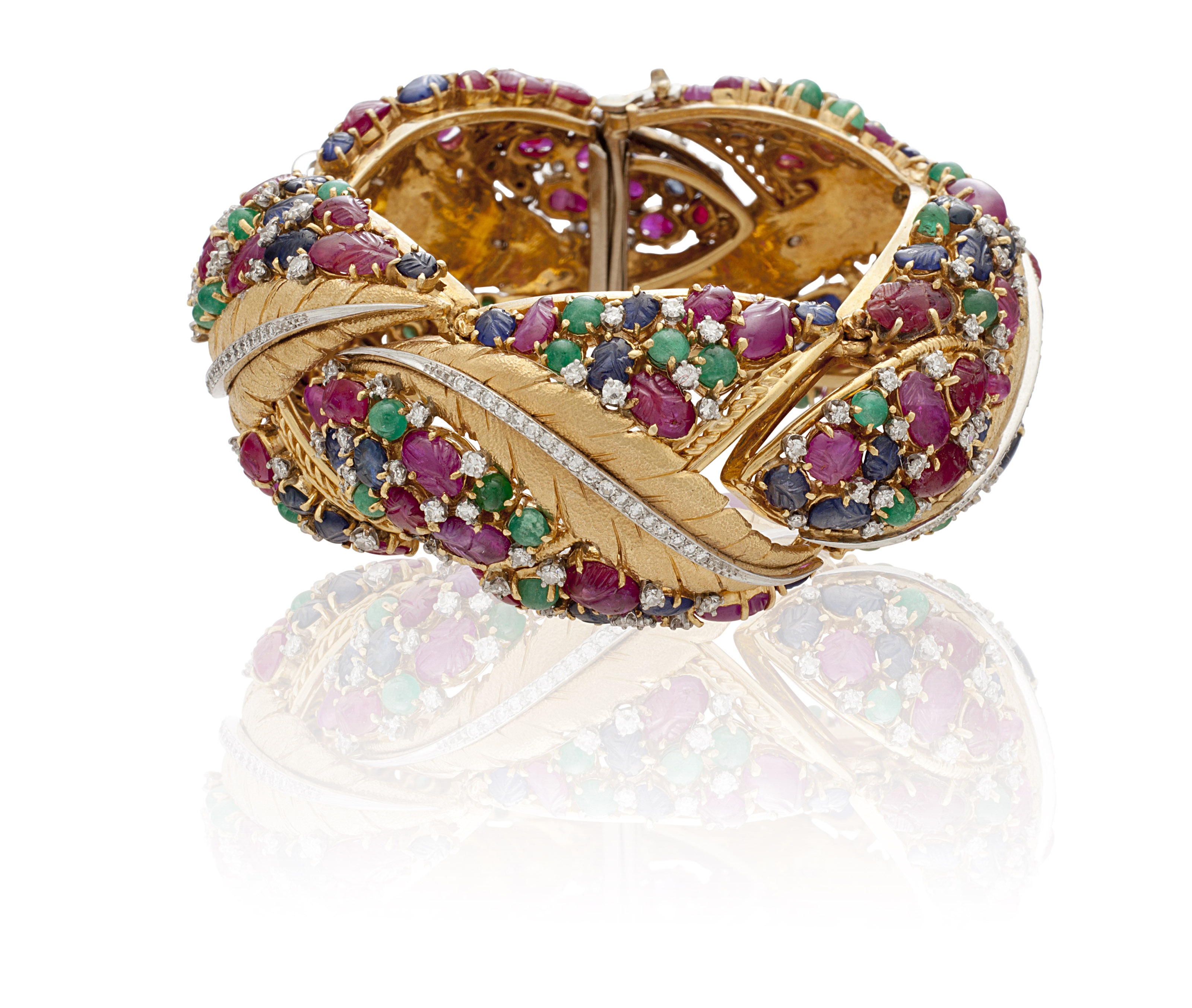 A RUBY, SAPPHIRE, EMERALD AND DIAMOND BRACELET, | Christie’s