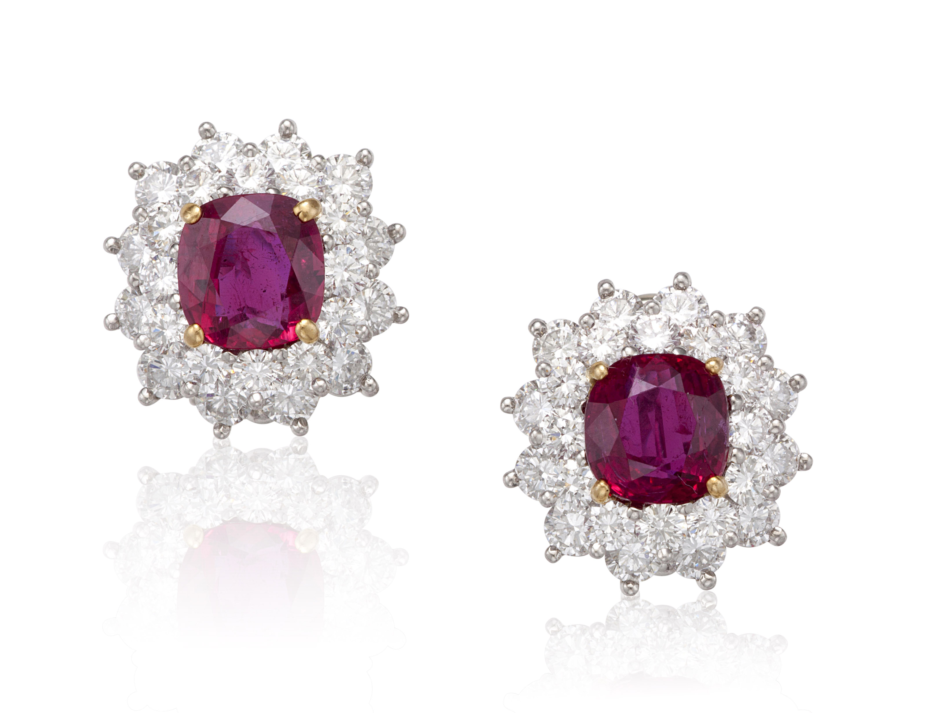 A PAIR OF RUBY AND DIAMOND EARRINGS, TIFFANY & CO. | Christie’s