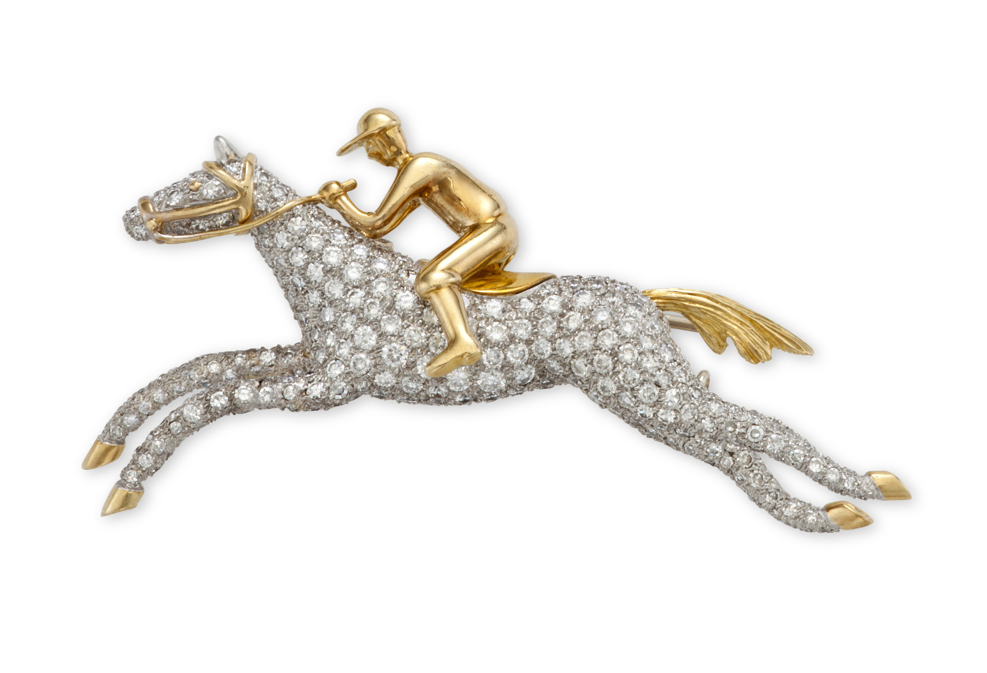 A DIAMOND HORSE AND JOCKEY BROOCH, TIFFANY & CO., TIFFANY & CO ...