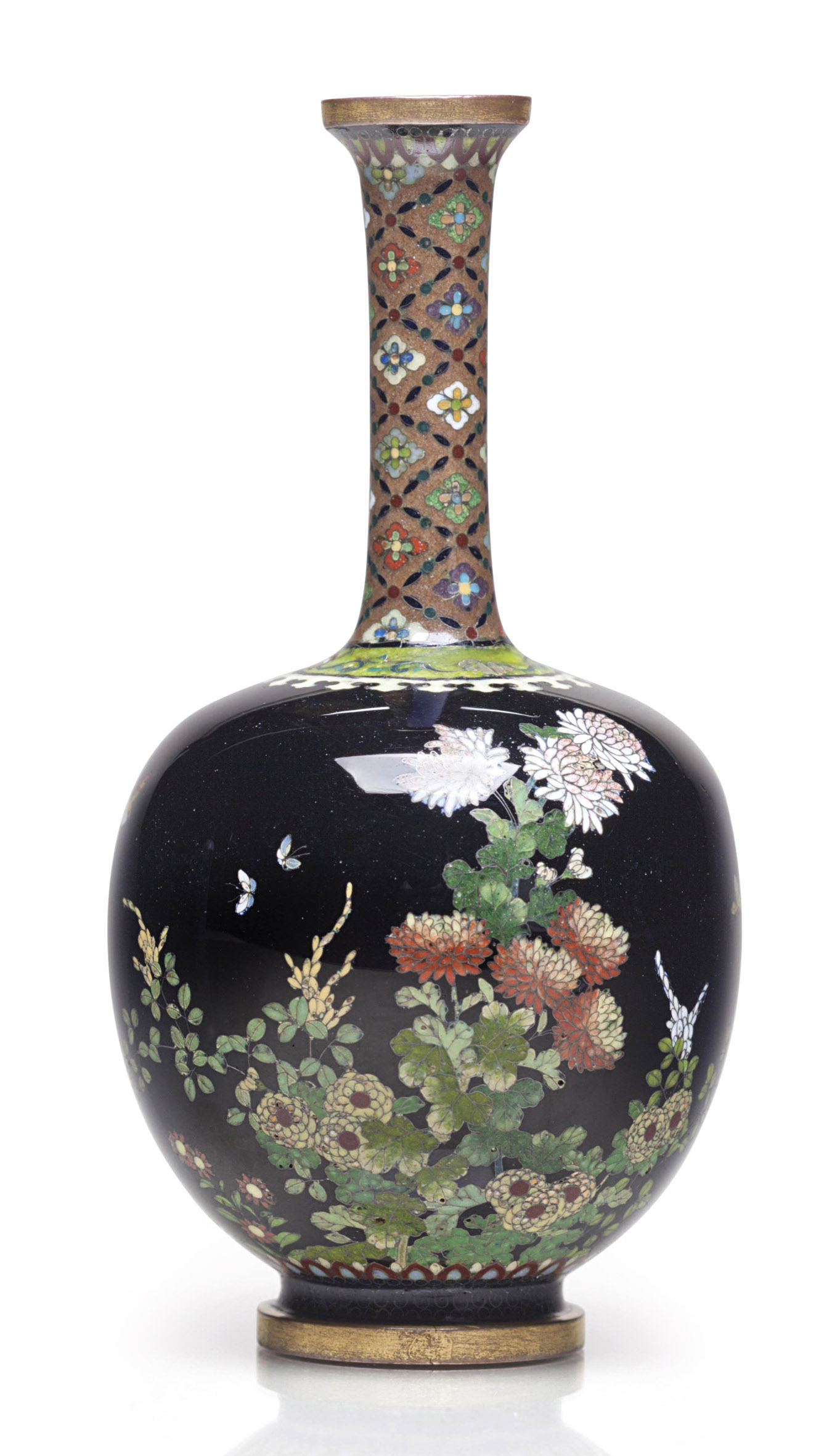 A small cloisonné enamel vase, MEIJI PERIOD (LATE 19TH CENTURY), SIGNED ...