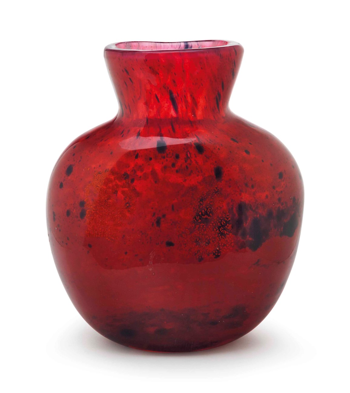 A FRENCH MOTTLED GLASS VASE