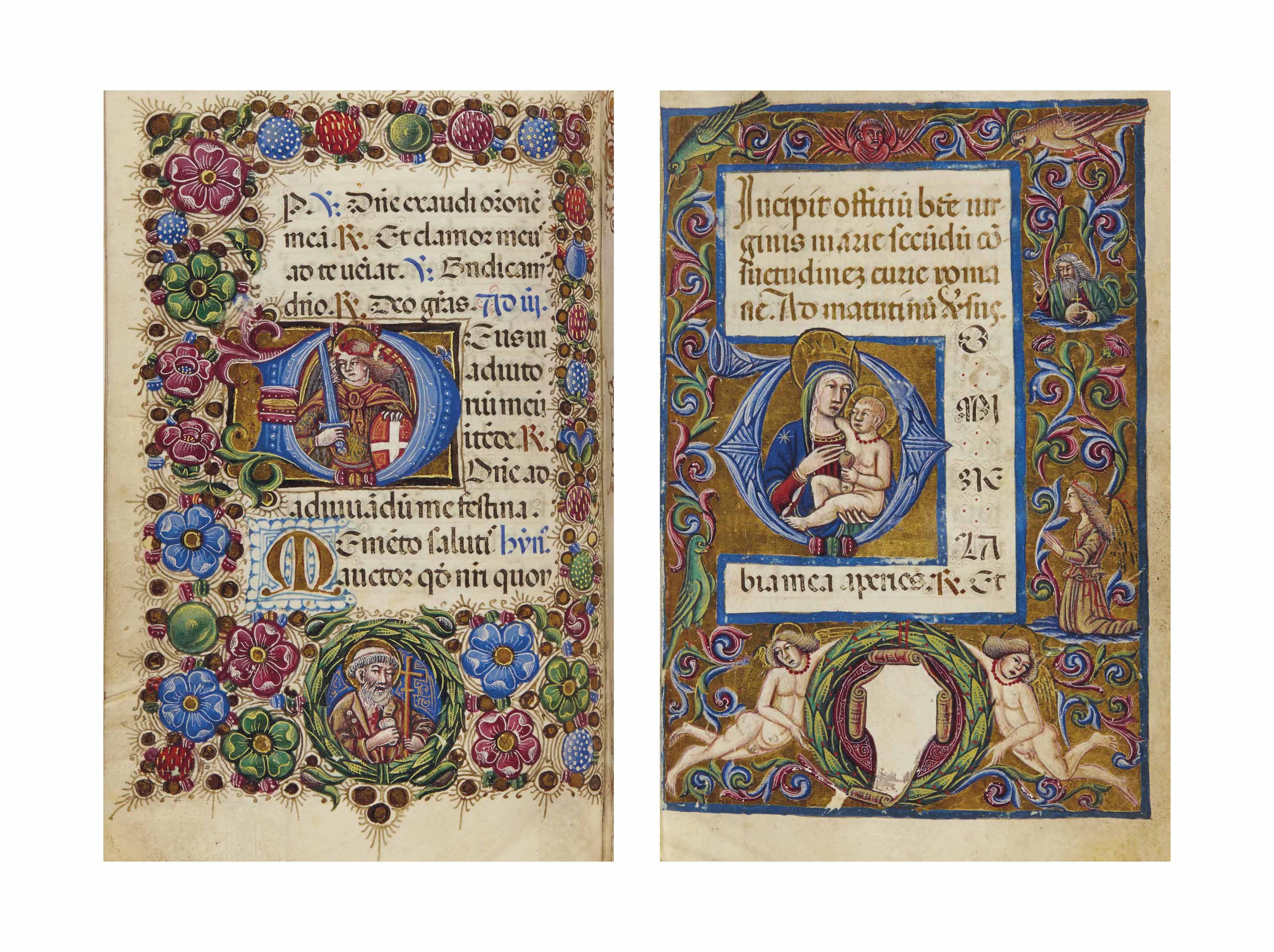 Livre d'heures à l'usage de Rome, en latin, MANUSCRIT ENLUMINÉ SUR ...