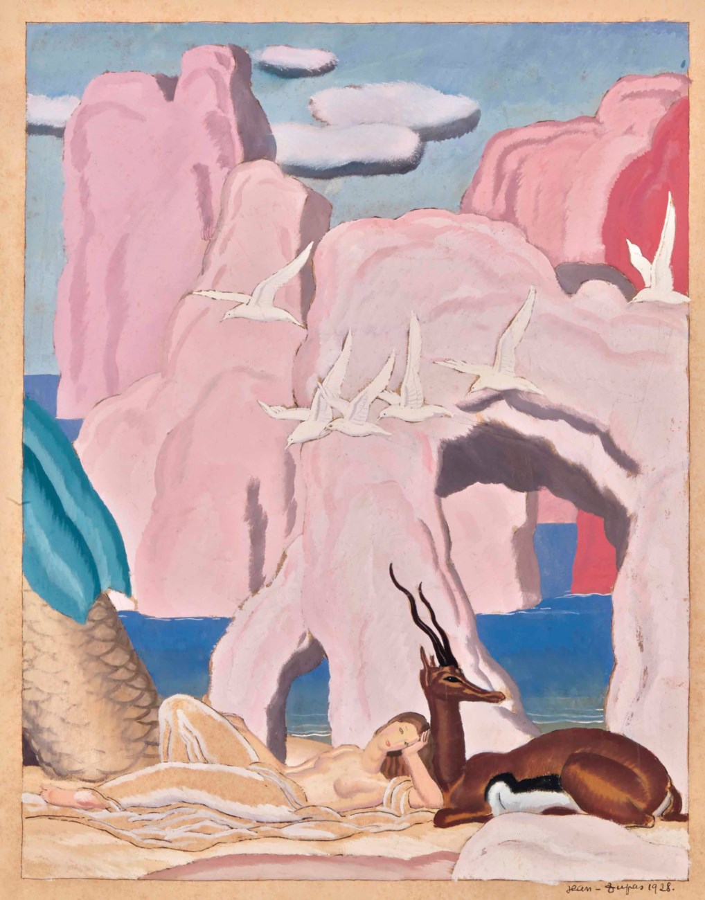 JEAN DUPAS (1882-1964) , JEUNE FEMME À L'ANTILOPE, 1928 | Christie's