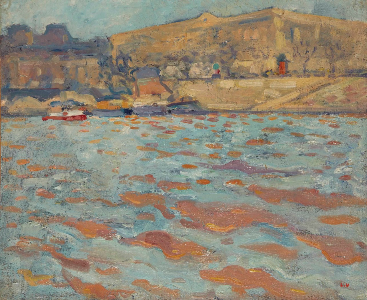 Louis Valtat (1869-1952) , Bord de quai, la Seine devant le Louvre ...
