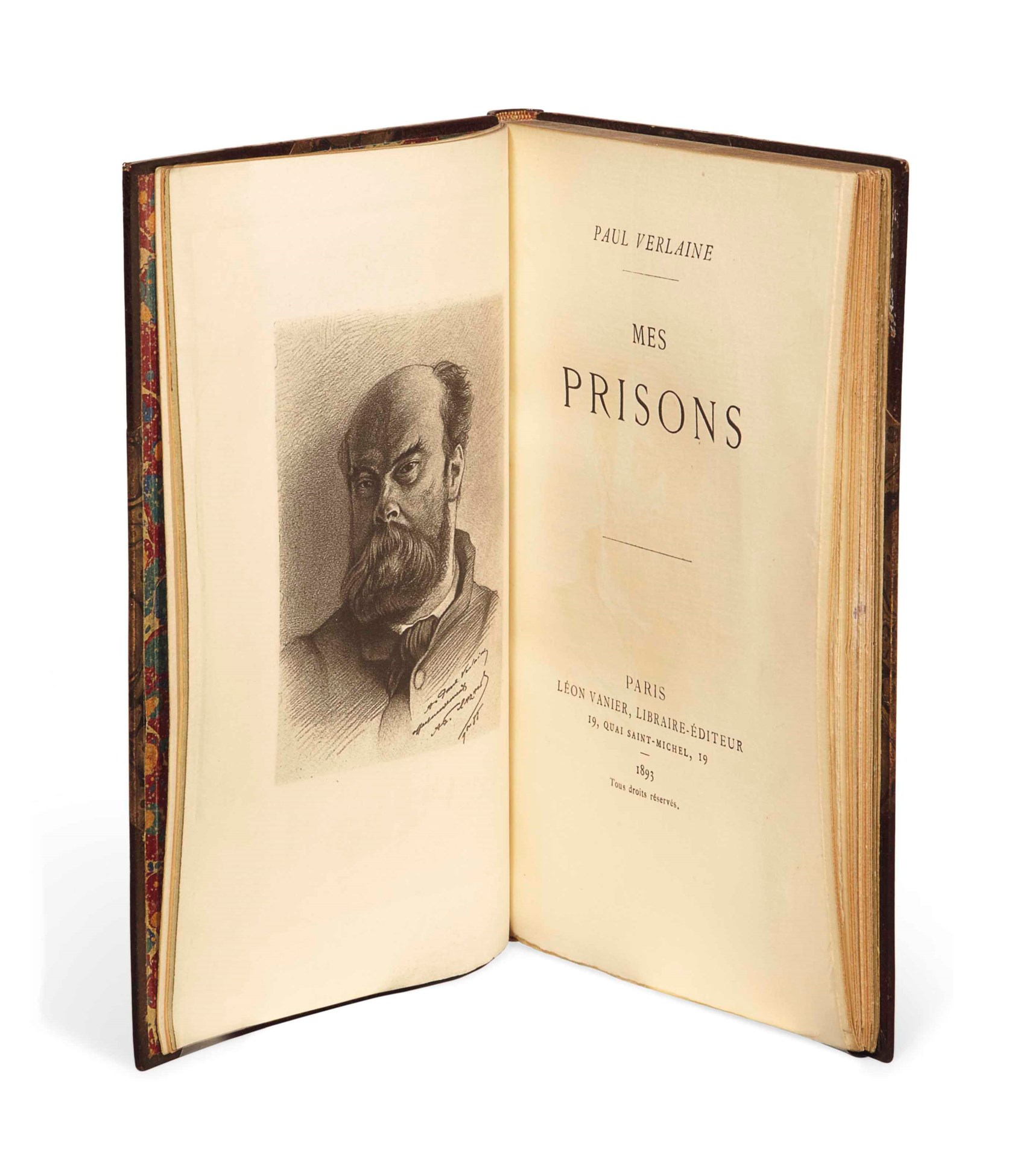 Paul VERLAINE. Mes prisons. Paris, Léon Vanier, 1893. In-12 (187 x 117 ...