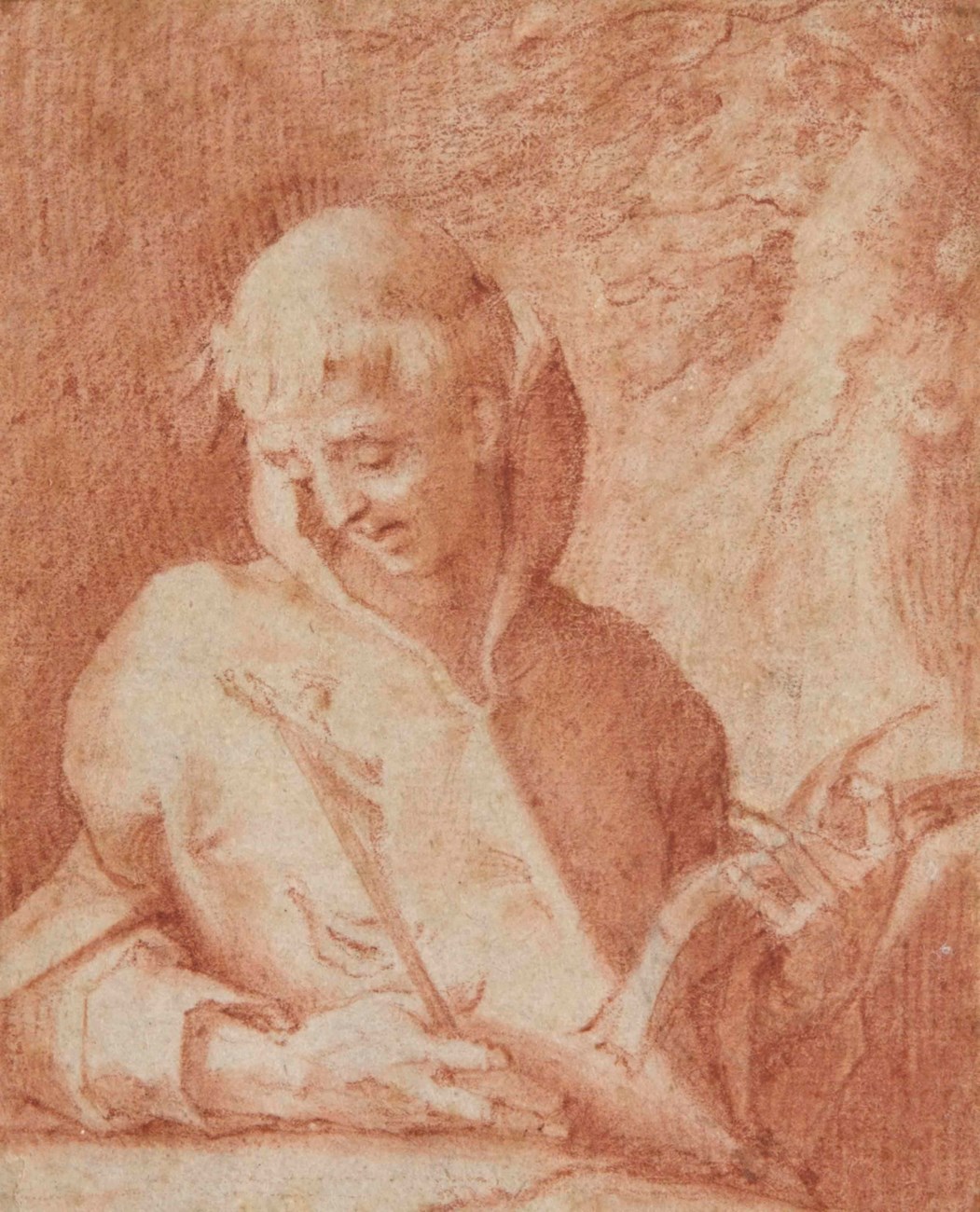 ENTOURAGE DE BARTHOLOMEUS SPRANGER (1546-1611) , Moine tenant un livre ...