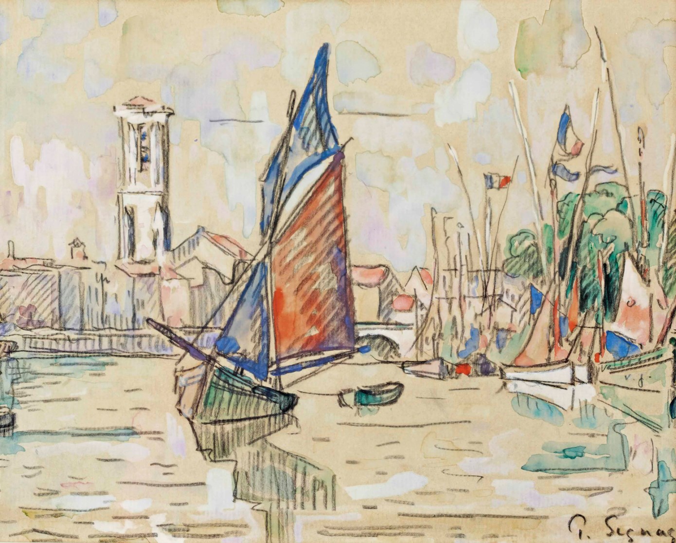 Paul Signac (1863-1935), Bateaux au port | Christie's