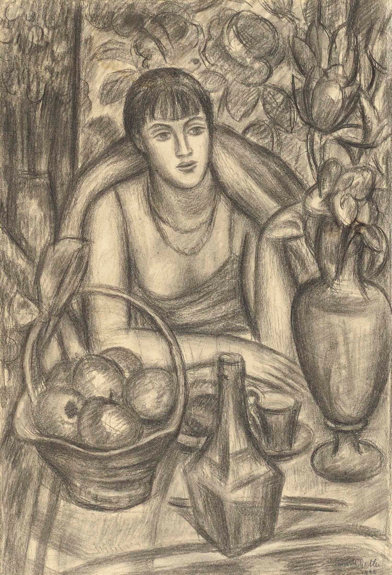 Mark Gertler (1891-1939), Supper, Study for Portrait of Natalie Denny ...