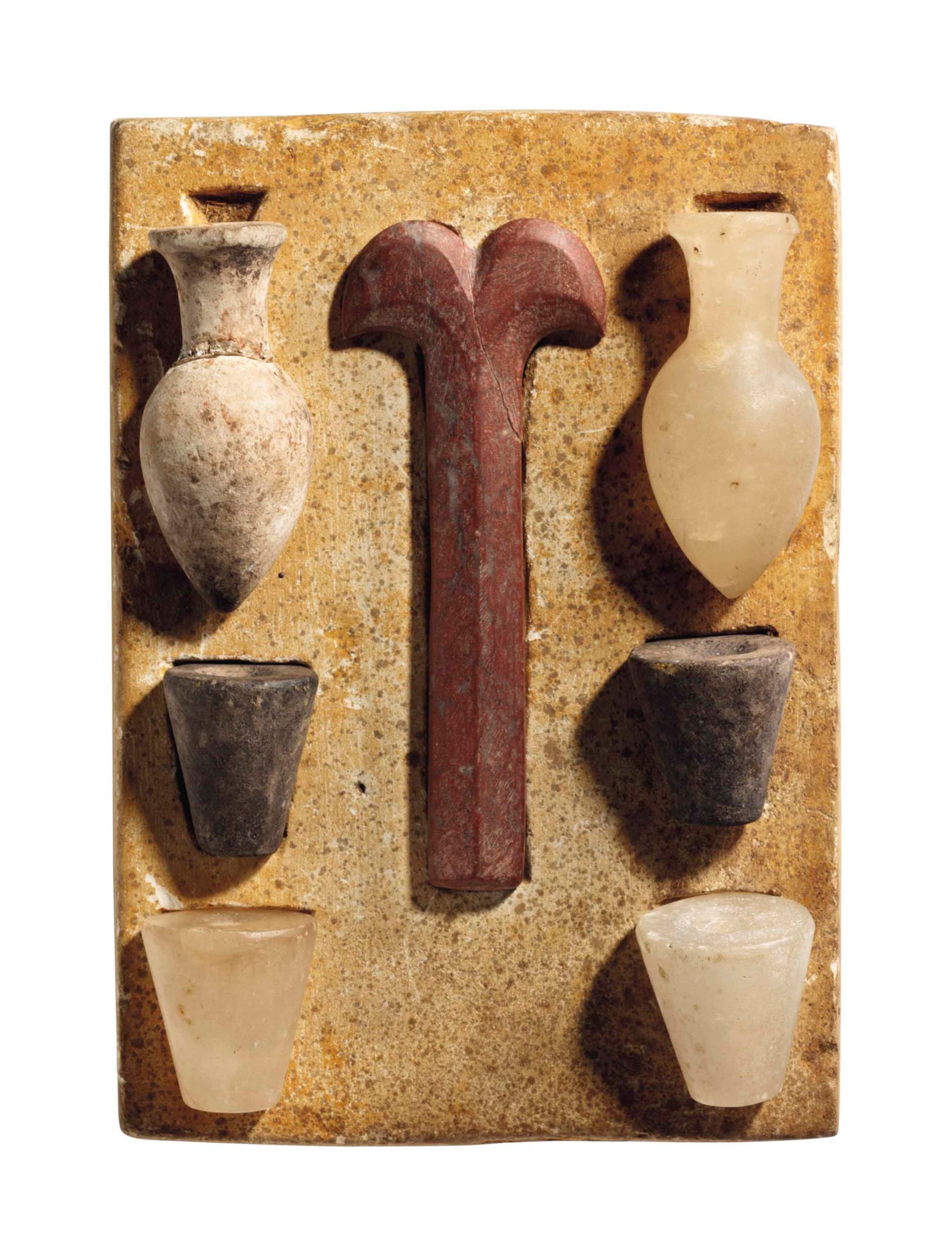 AN EGYPTIAN STONE RITUAL SET