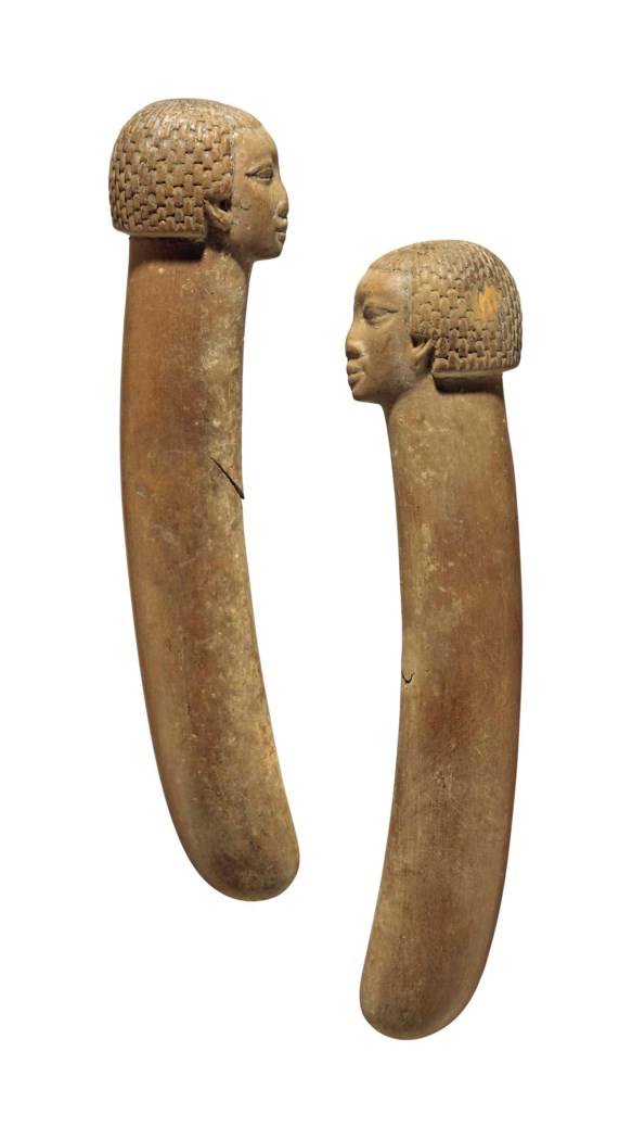A PAIR OF EGYPTIAN WOOD CLAPPERS, MIDDLE KINGDOM-NEW KINGDOM, 12TH-18TH ...