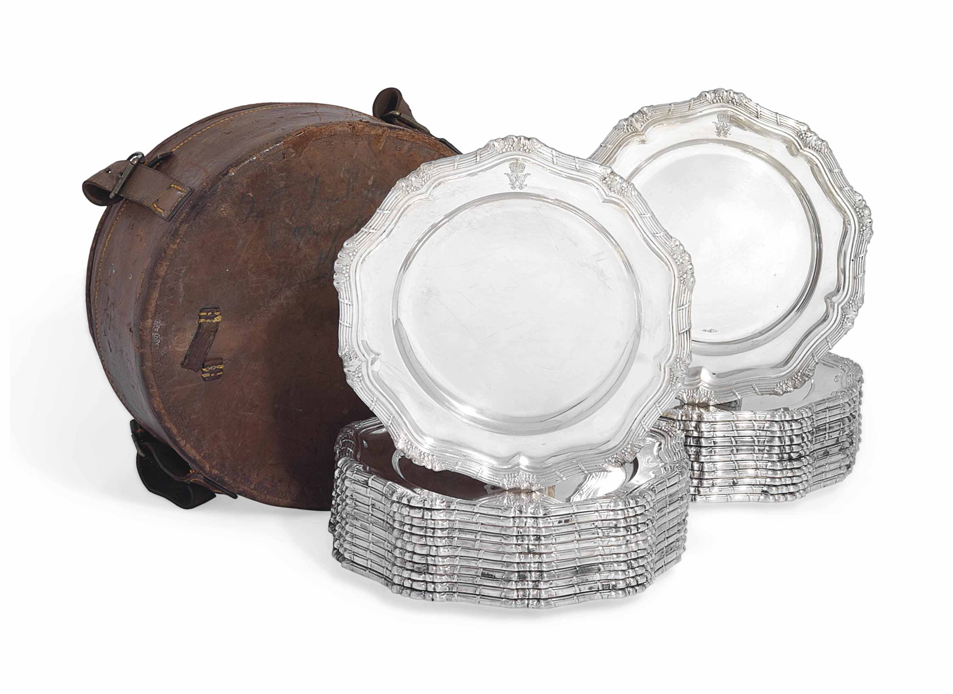 TWENTY-FOUR GERMAN SILVER DINNER-PLATES
