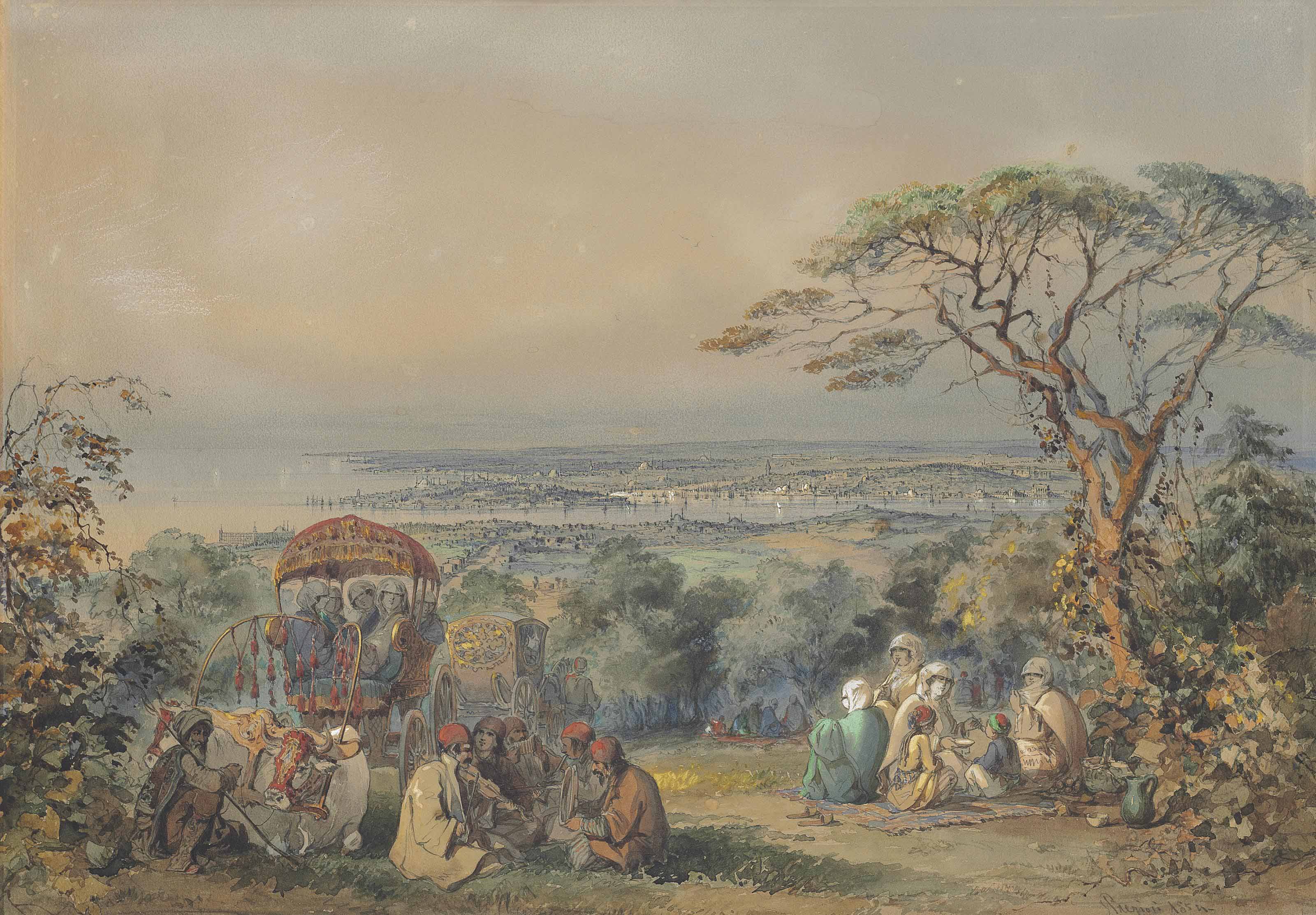 Achille Solari (Italian, 1835-1884), Sorrento from Punta Campanella ...