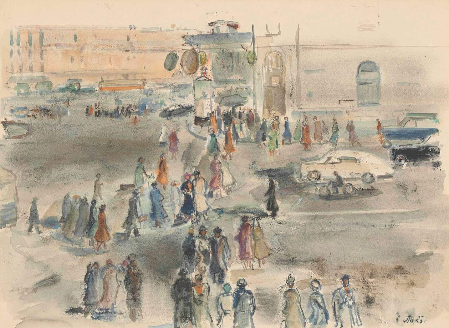 Alexander Labas (1900-1983), 'The pedestrian crossing on Kirov street ...