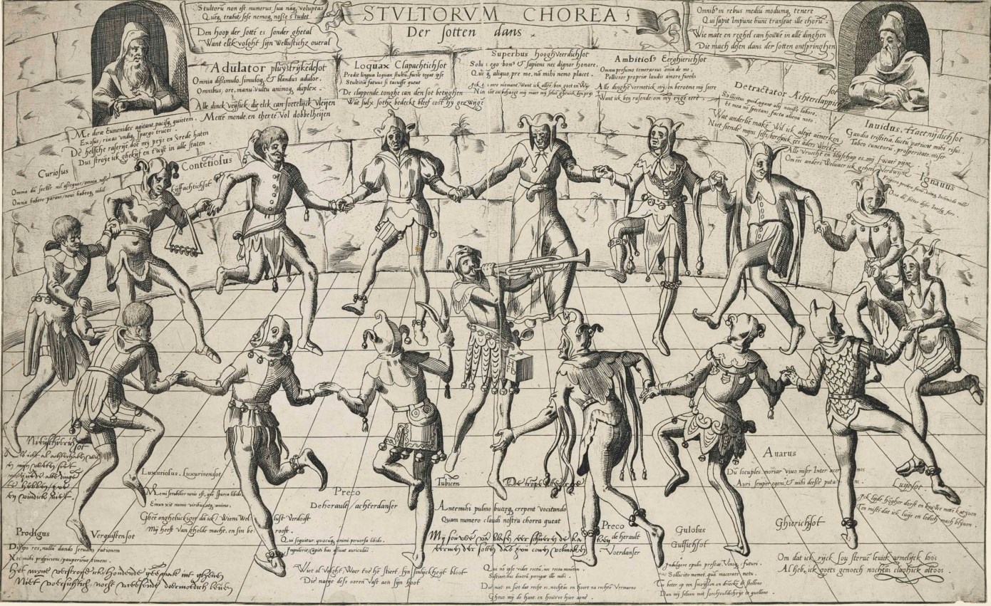 Frans Hogenberg (1535-1590), Stultorum Chorea - The Dance of the Fools ...