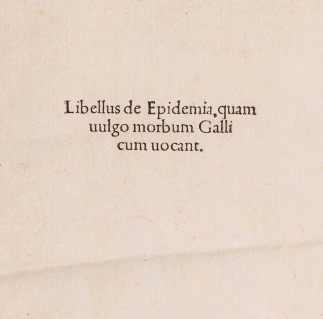 LEONICENO, Niccolò (1428-1524). Libellus de Epidemia, quam vulgo morbum ...