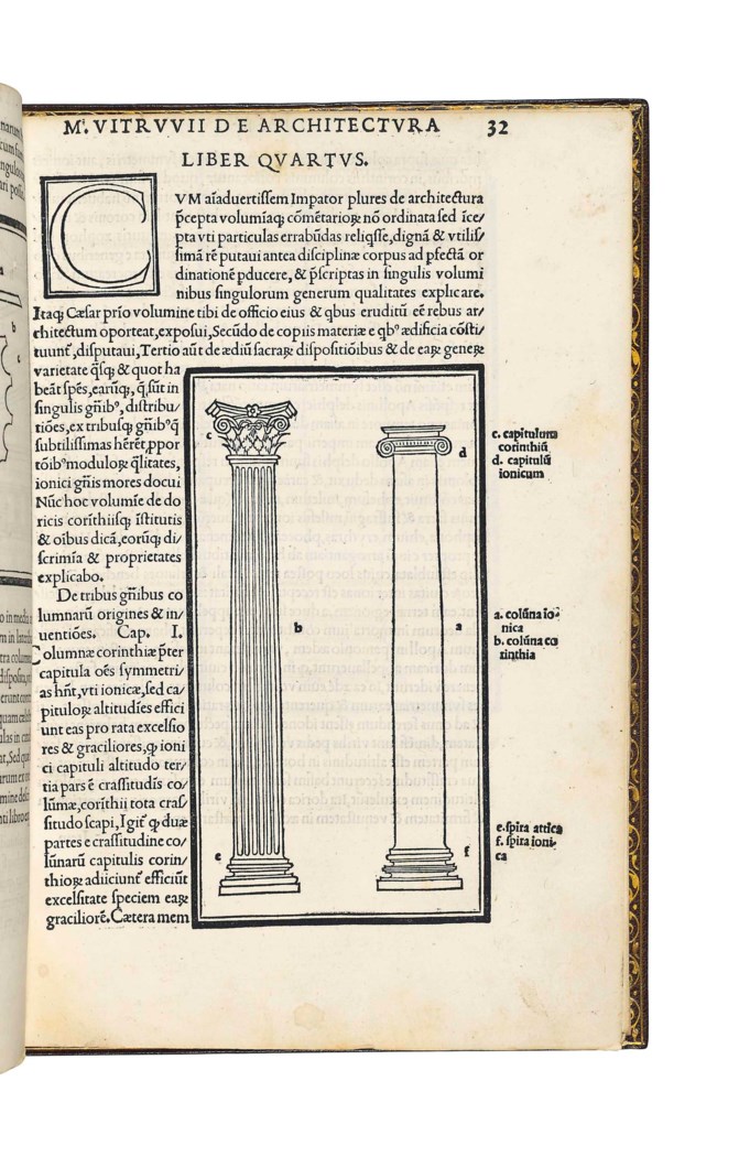 VITRUVIUS Pollio, Marcus (c.70-15 B.C.). [De architectura libri decem ...
