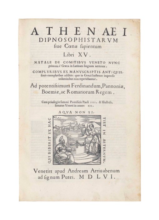 ATHENAEUS of Naucratis (fl. c.200 A.D.). Deiphosophistae. Translated by ...