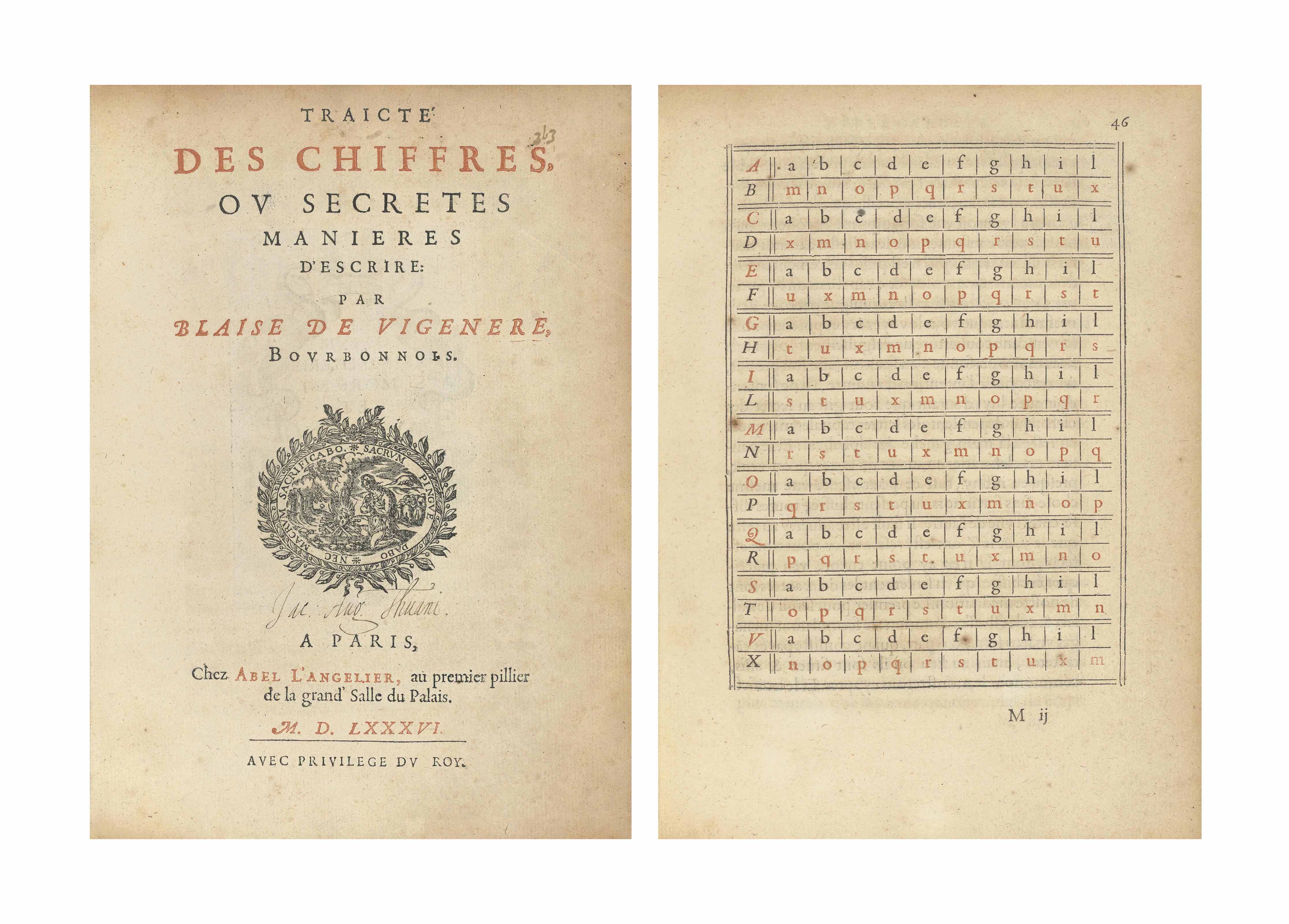 Blaise de Vigenère Describes What is Later Known as the Vigenère Cipher ...