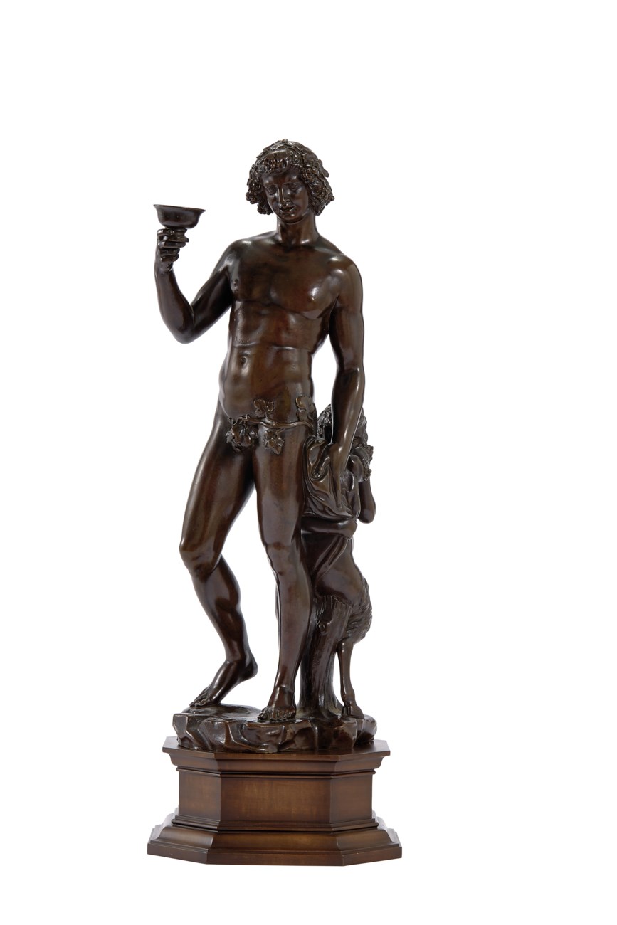 A BRONZE FIGURE OF BACCHUS, AFTER MICHELANGELO, FRENCH, 17TH CENTURY ...